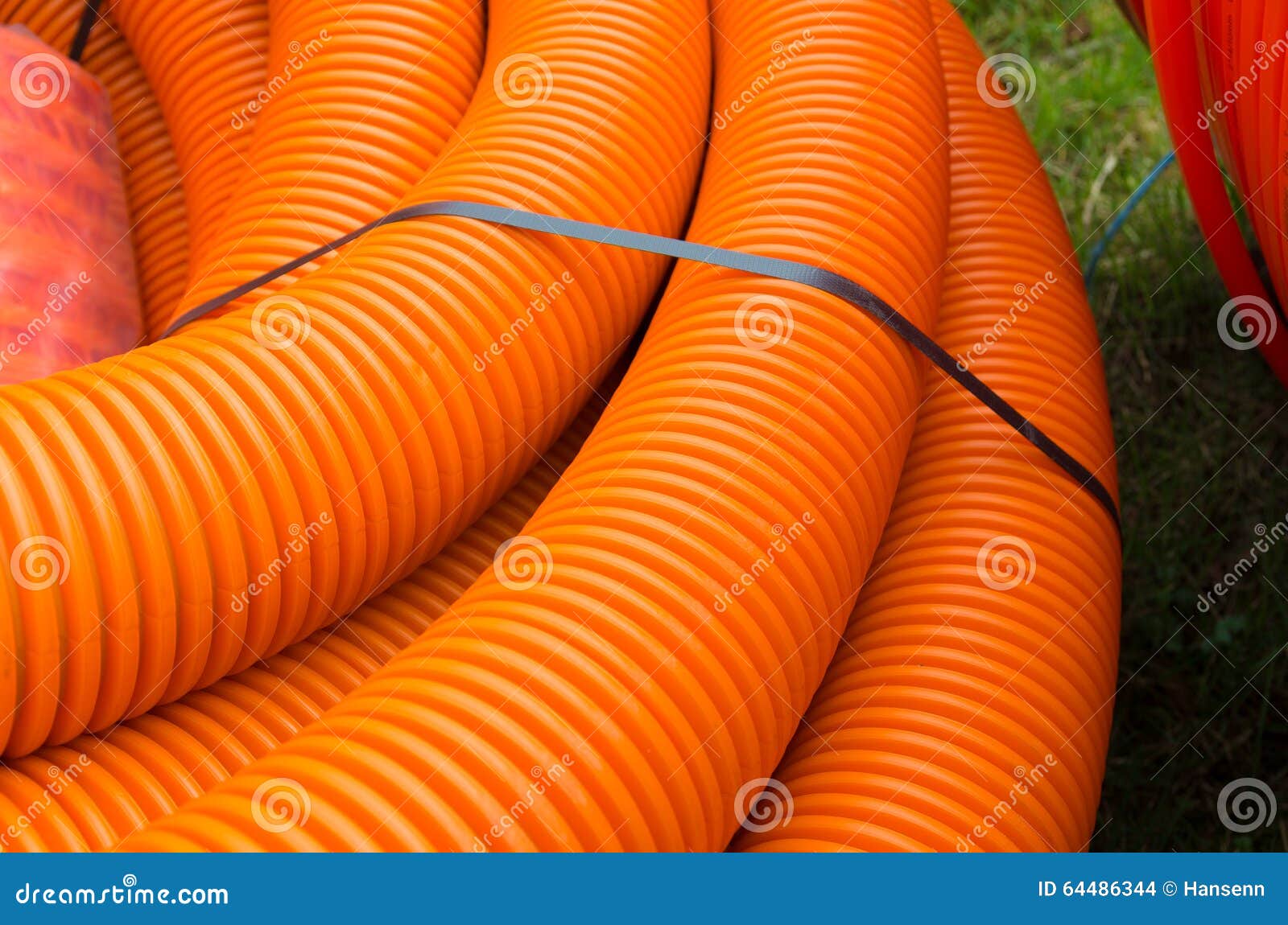 Orange cable hoses stock photo. Image of plastic, communicate - 64486344