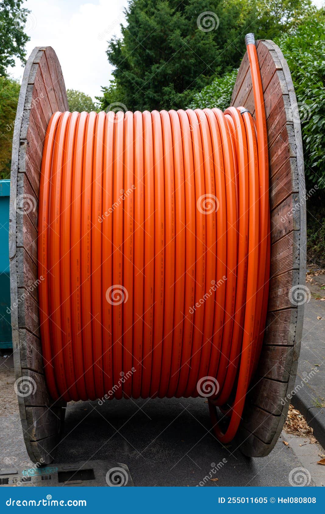 Orange Cable on Cable Reel, Colorful Cables on Drum, Huge Spool of ...