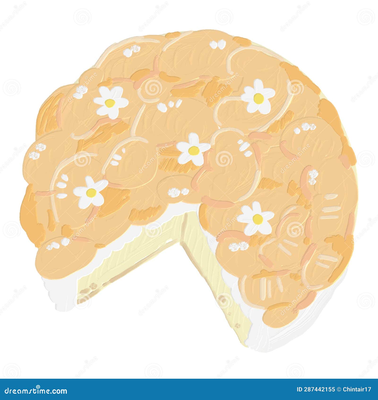 Orange Cake Cartoon Illustration Stock Vector - Illustration of cute ...
