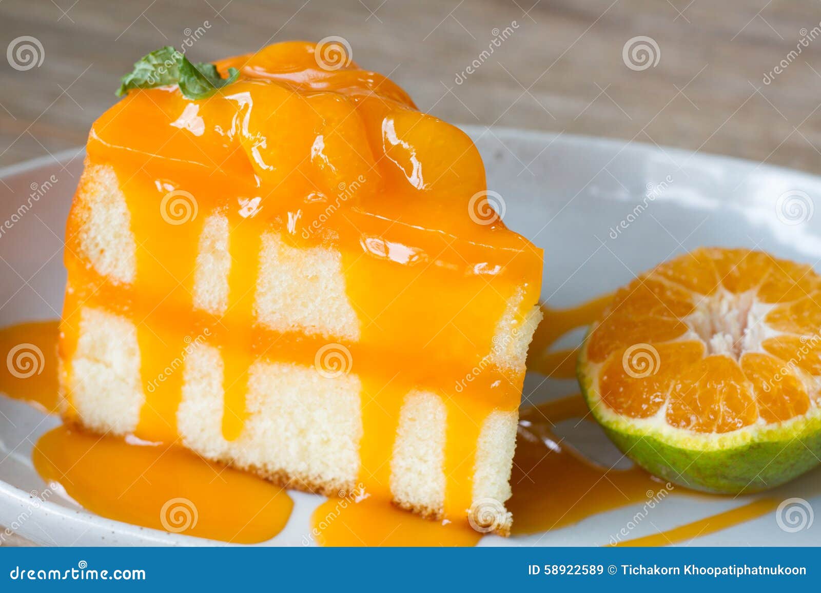 Orange Cake on Wood Background Stock Image - Image of cream, delicious ...