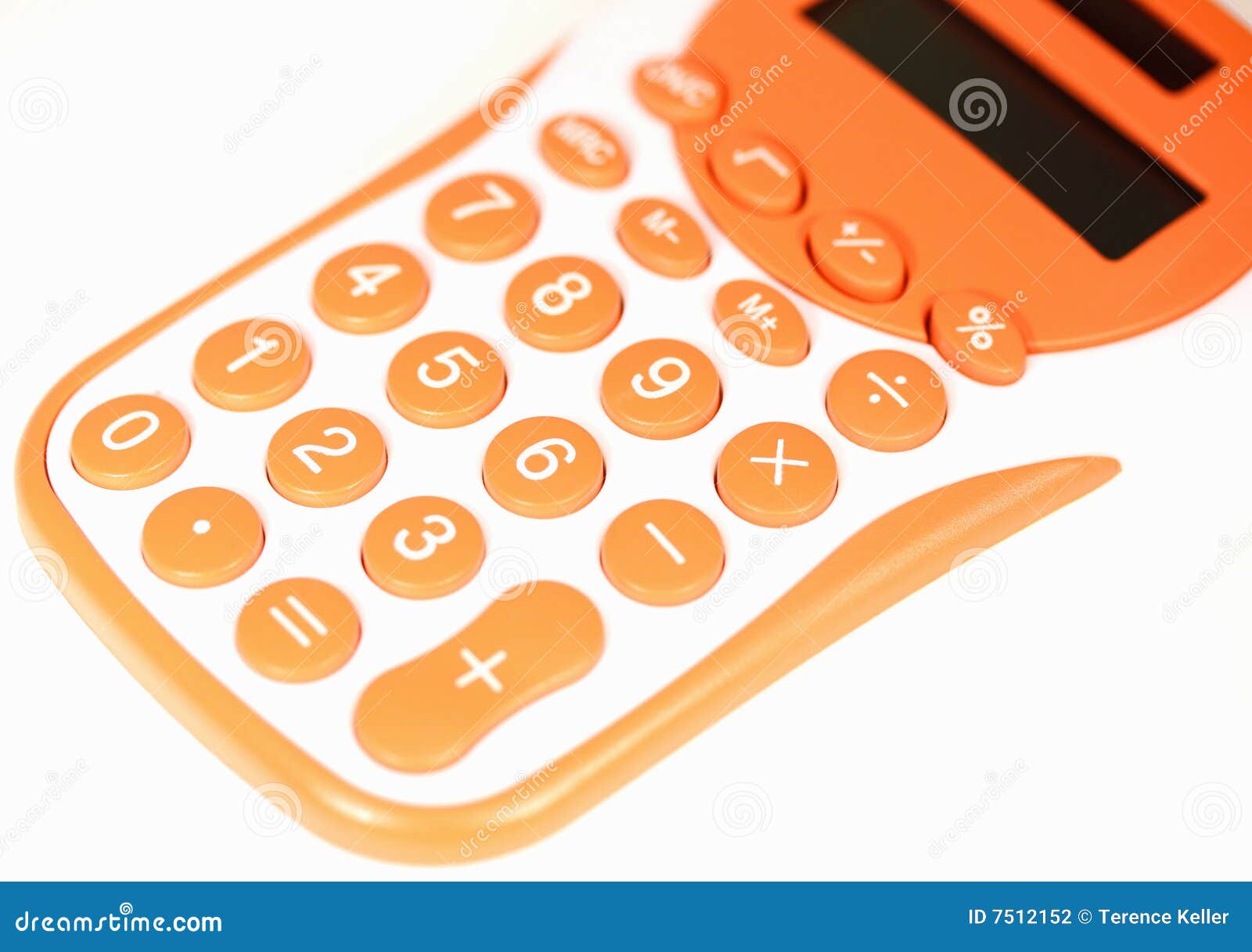 Orange Calculator stock photo. Image of subtract, focus - 7512152