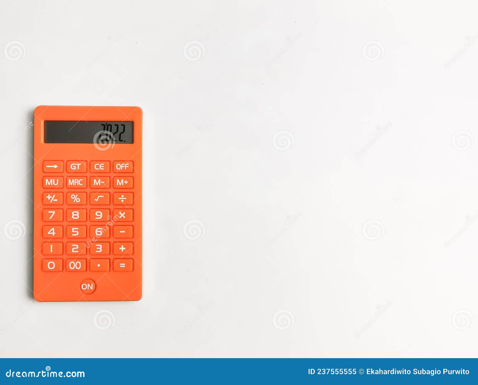 Orange Calculator Isolated on White Background with Copy Space. Stock ...