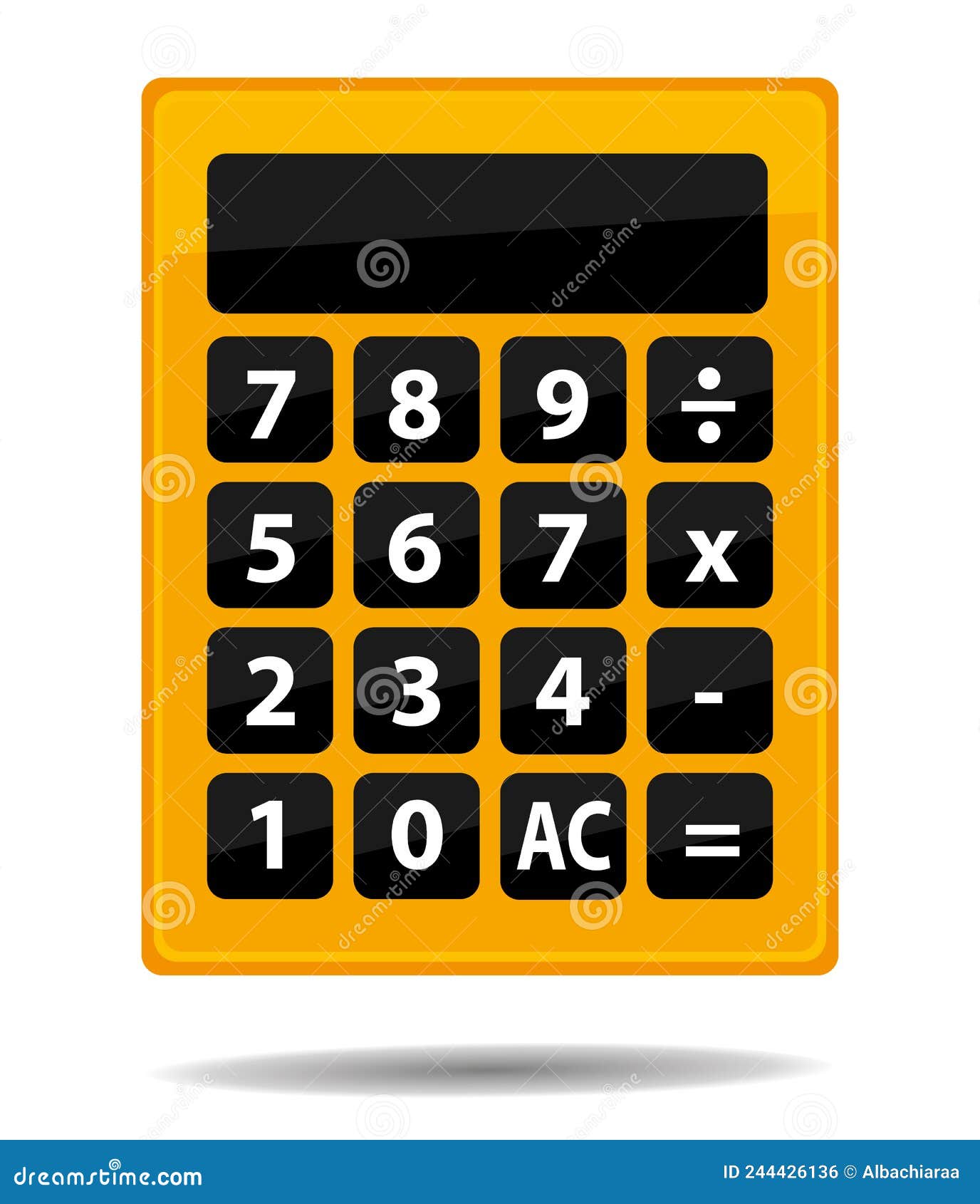 Orange Calculator. Vector Icon with Shadow Stock Vector - Illustration ...