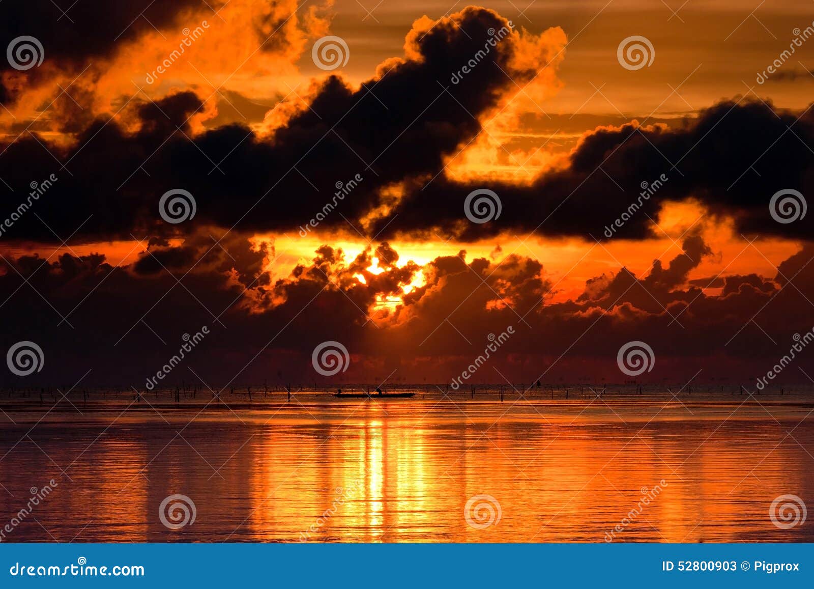 Orange Calm Sunset on Beach Stock Image - Image of beach, scenic: 52800903