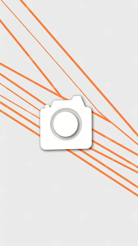 An Orange Camera Icon on a White Background Stock Illustration ...