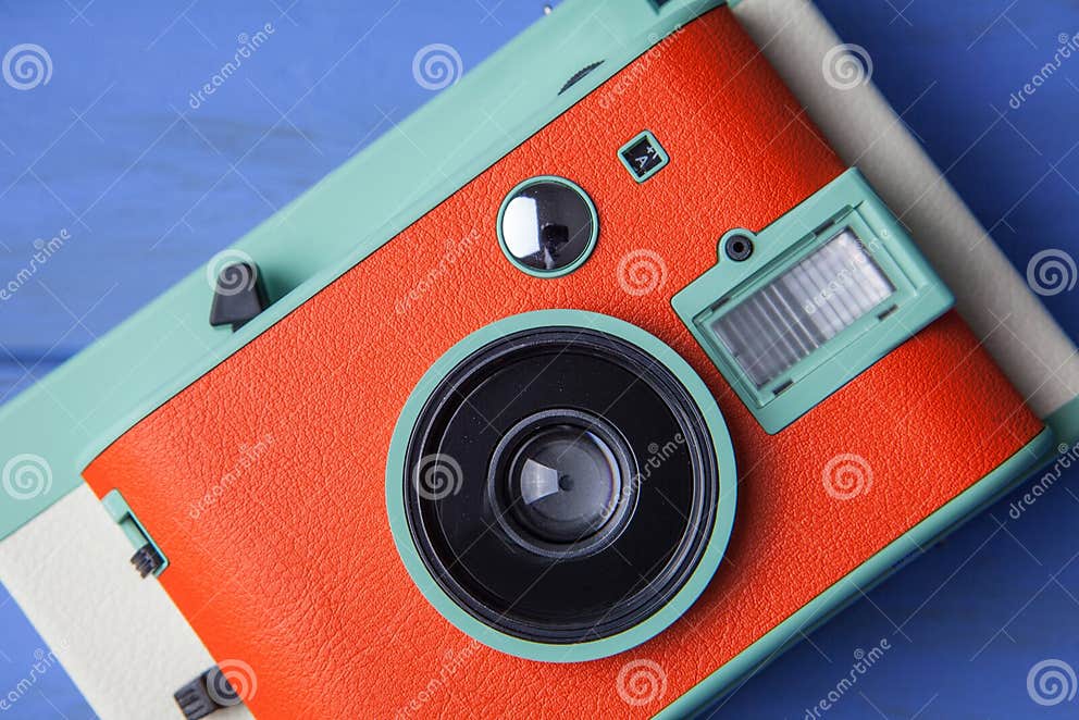Orange camera stock image. Image of retro, desk, orange - 89008195