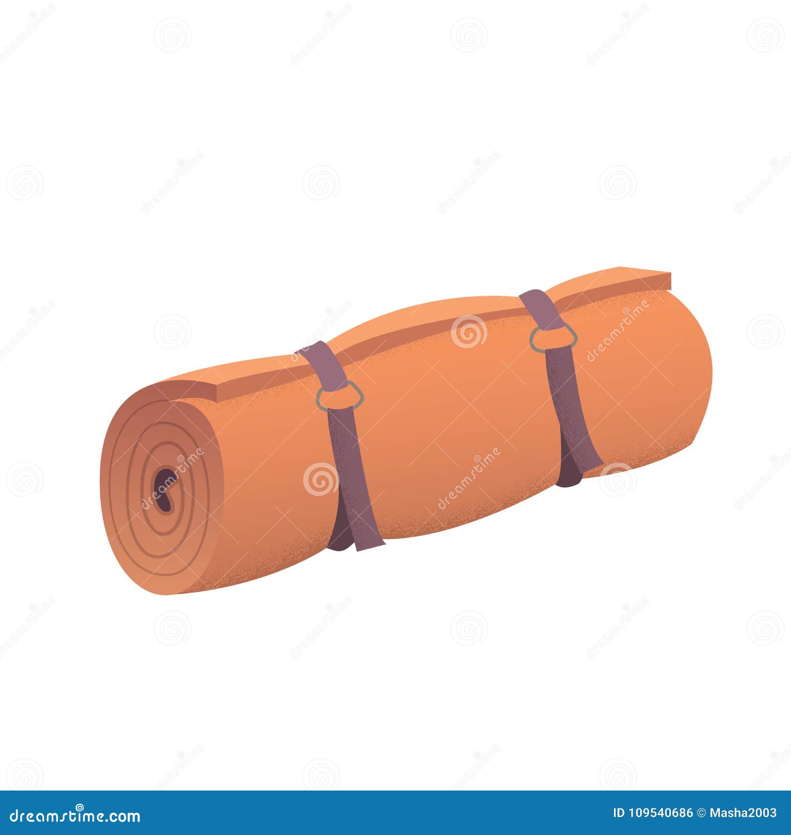 Orange Camping Rolled Mat Illustration Stock Illustration ...