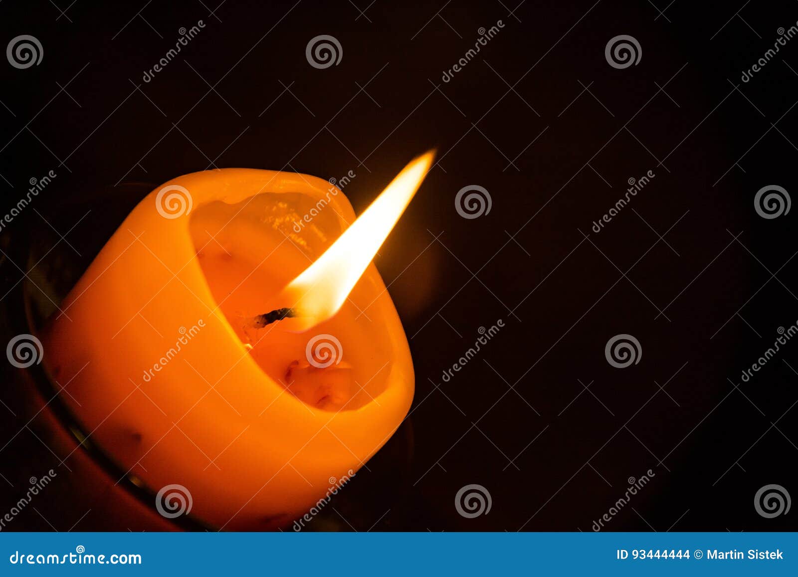 Orange candlelight detail stock photo. Image of fire - 93444444