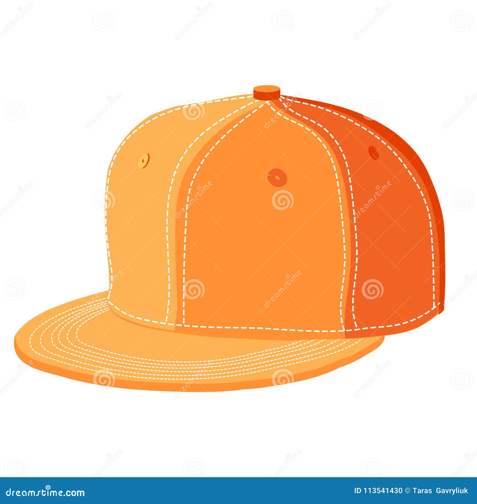 Orange cap stock vector. Illustration of blank, isolated - 113541430