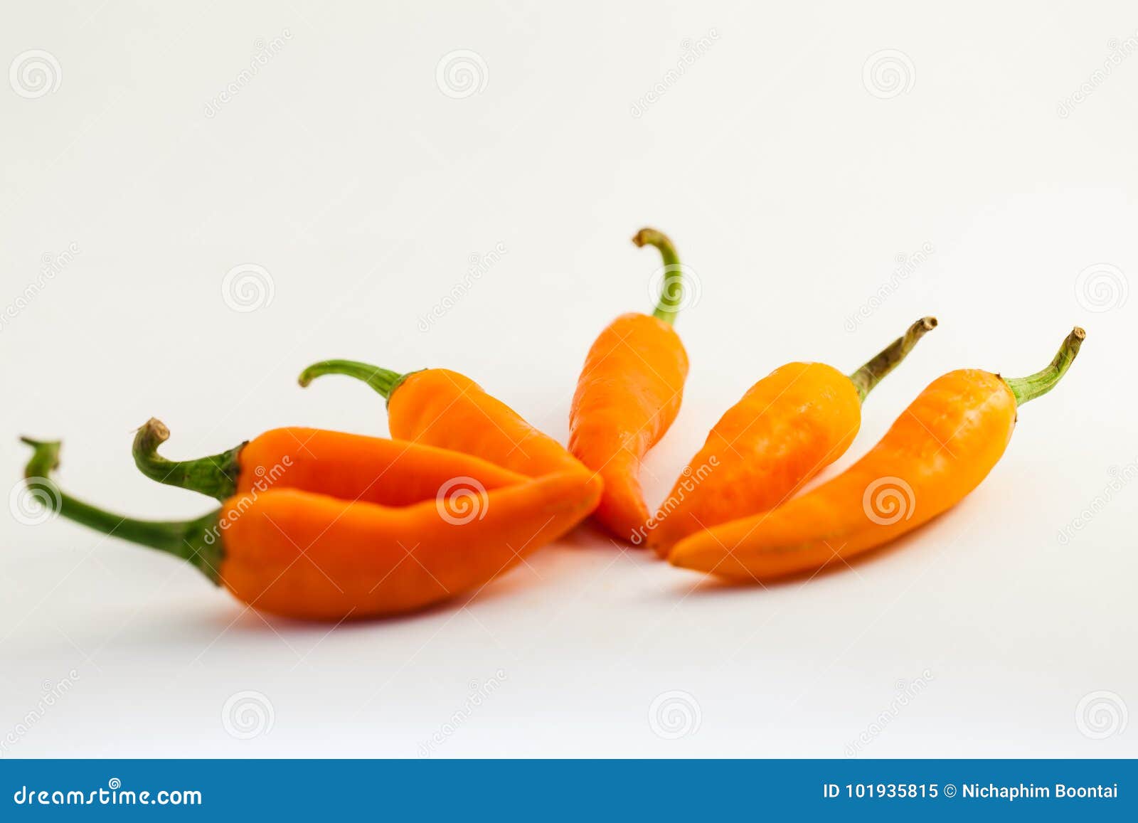 Orange Capsicum on a White Background Stock Image - Image of chili ...