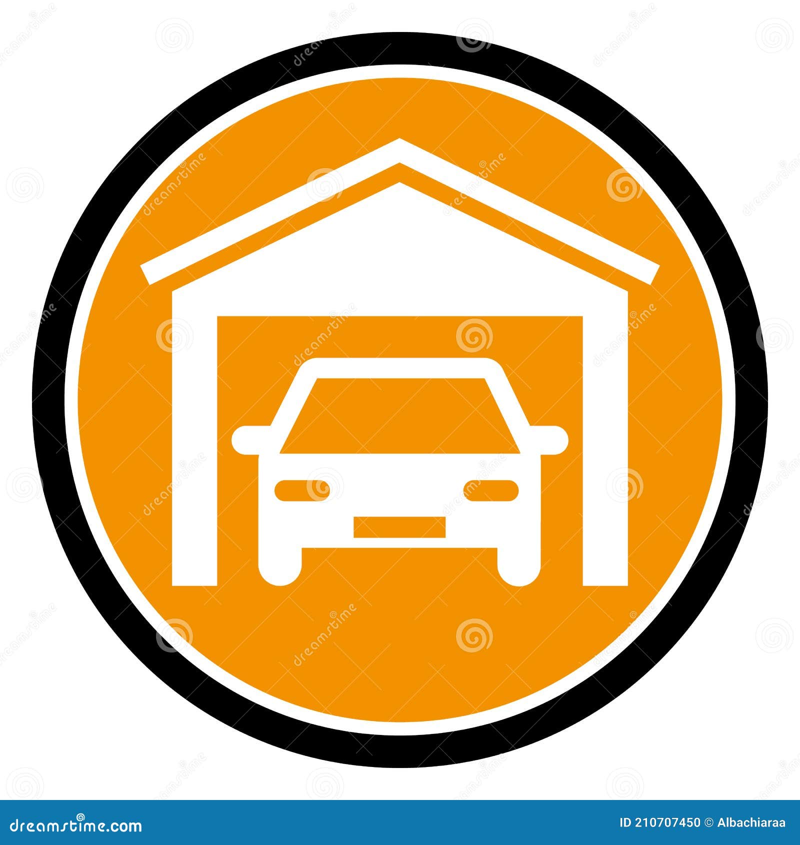 Orange Car Garage Button. Vector Icon. Stock Vector - Illustration of ...