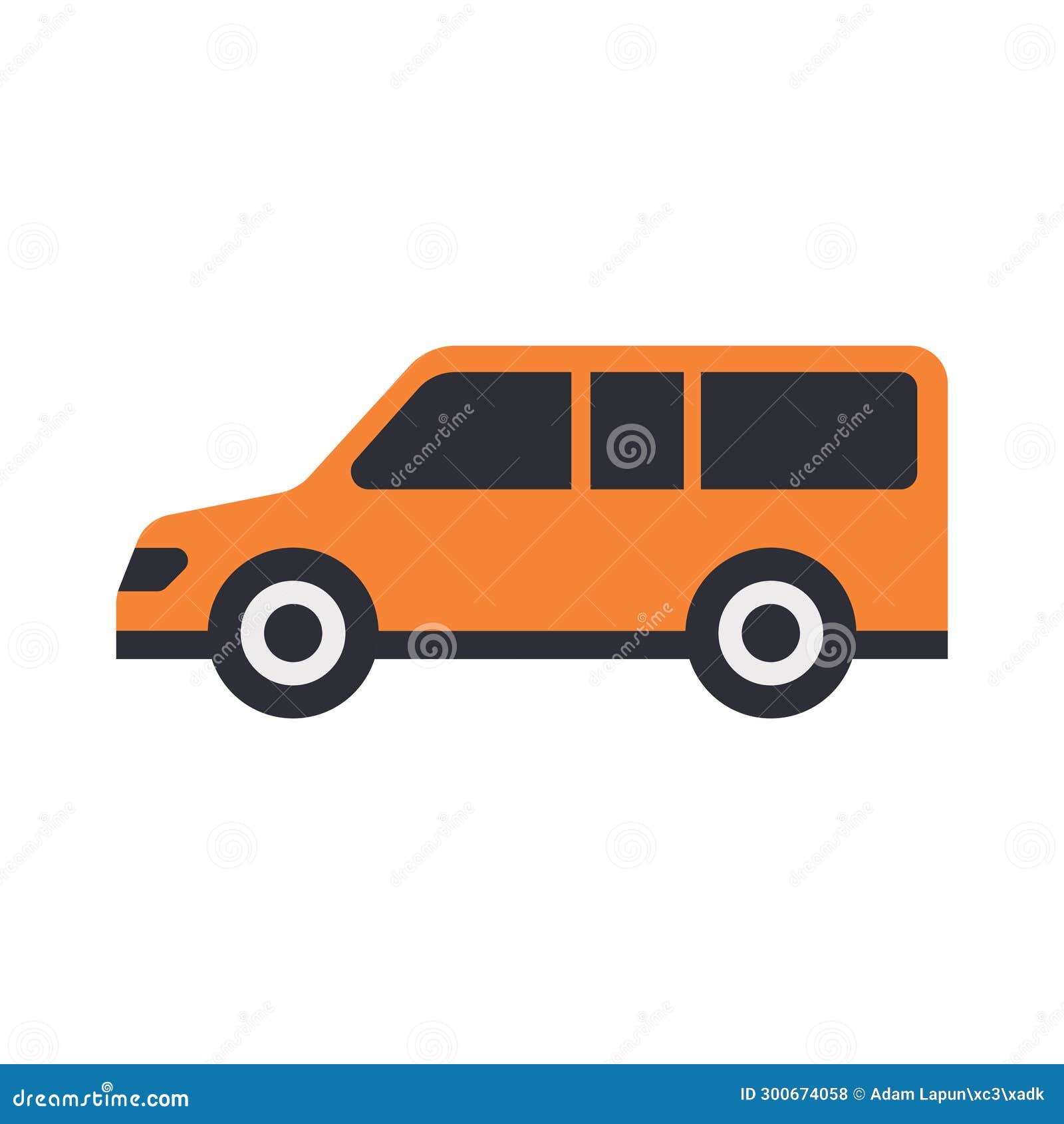 Orange Car Side View Icon on White Background Stock Vector ...