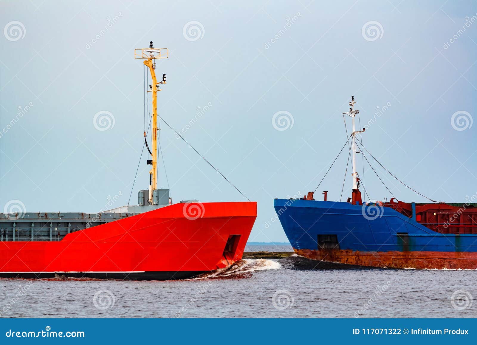 Orange Cargo Container Ship Royalty-Free Stock Image | CartoonDealer ...