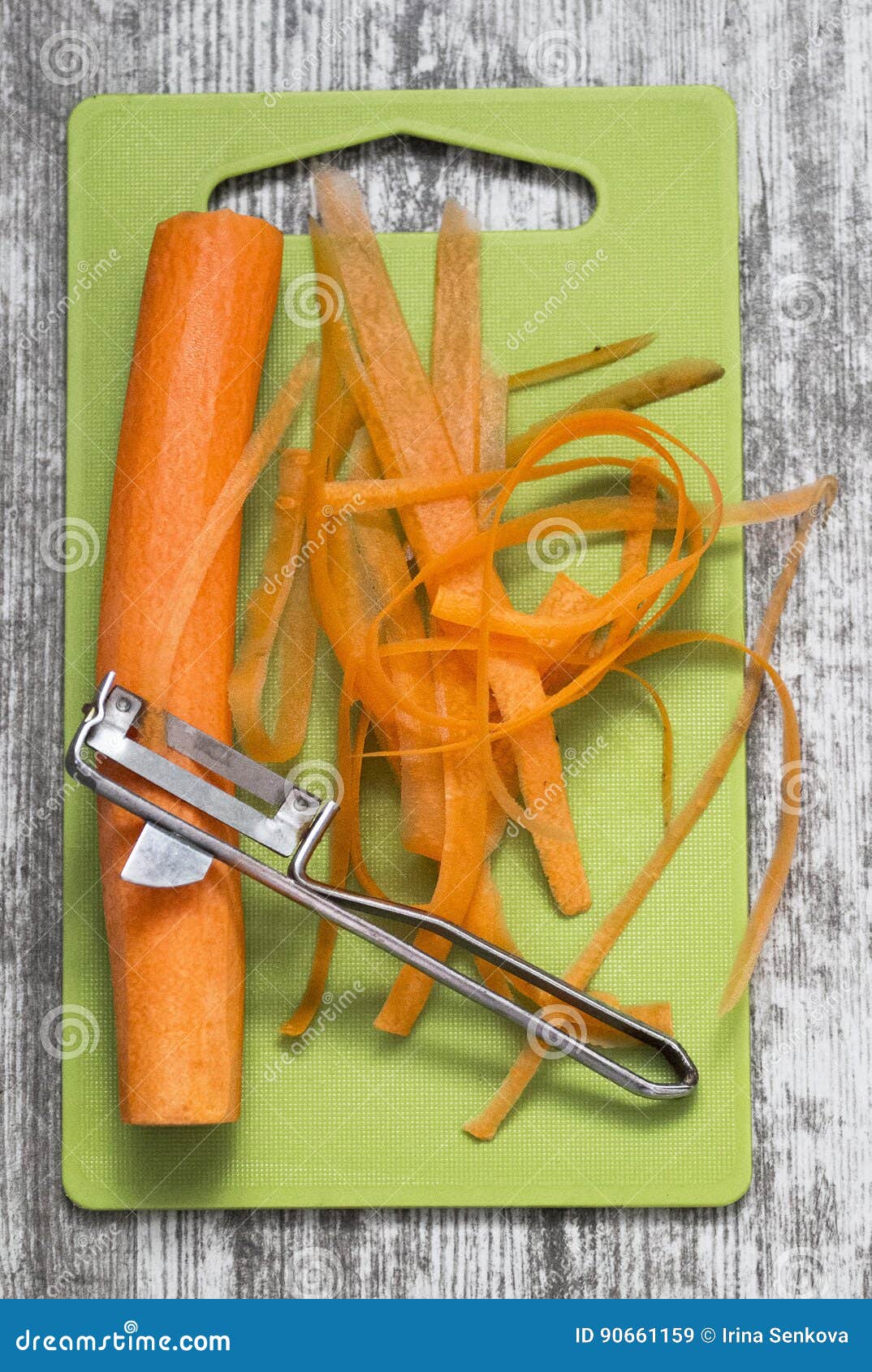 Orange Carrot Cut into Strips on a Green Chalkboard Stock Image - Image ...