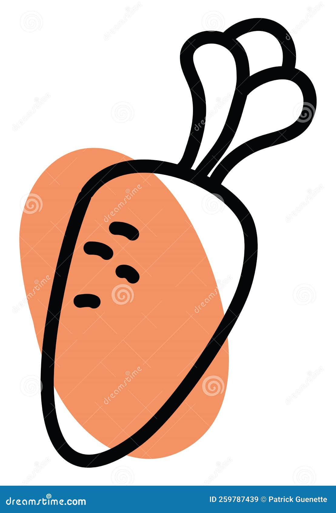 Orange carrot, icon stock vector. Illustration of carrot - 259787439
