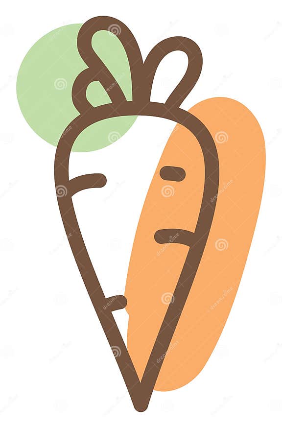 Orange carrot, icon stock vector. Illustration of agriculture - 261065539