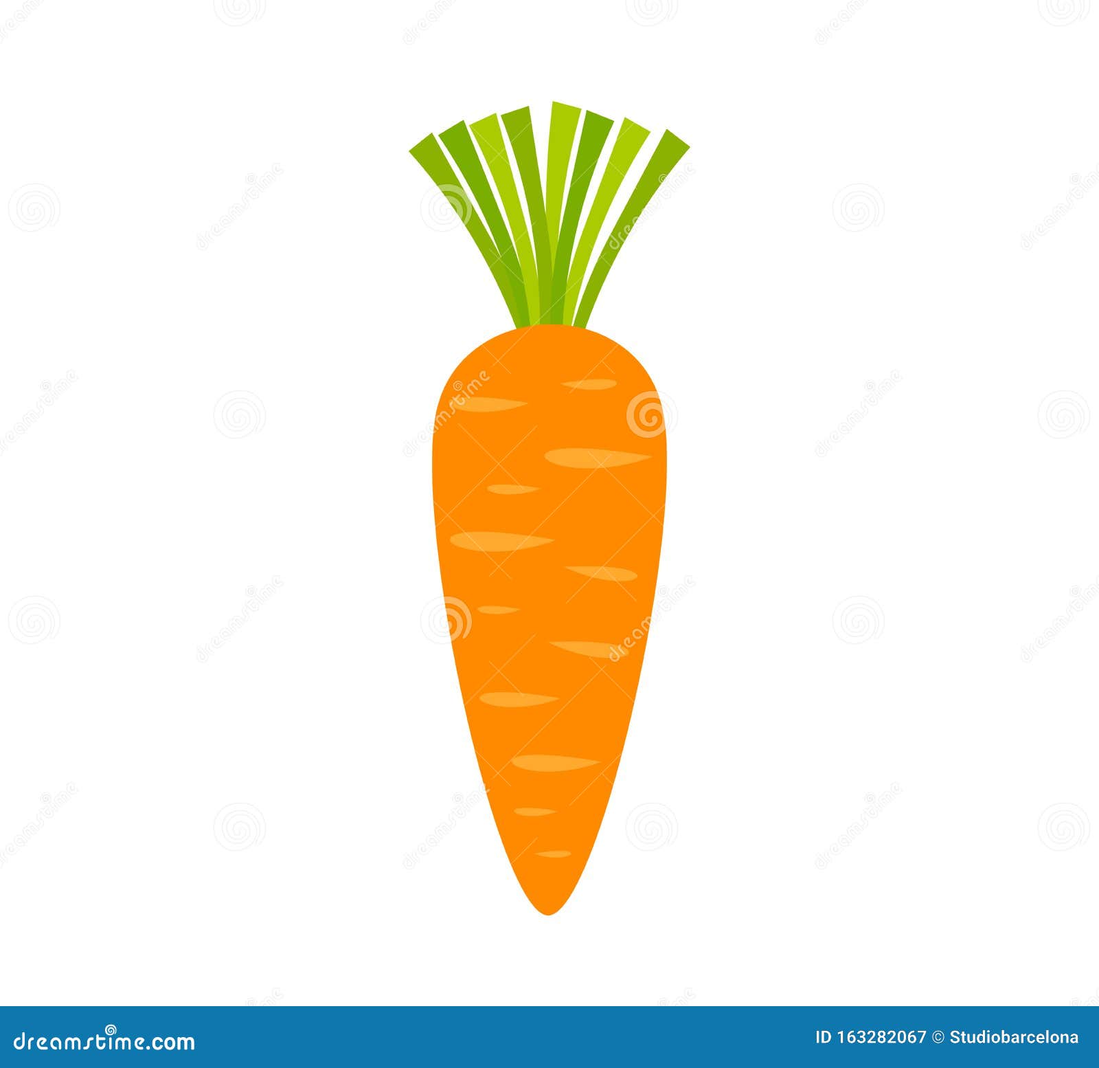 Orange Carrot Vegetable Icon on White Background Stock Vector ...