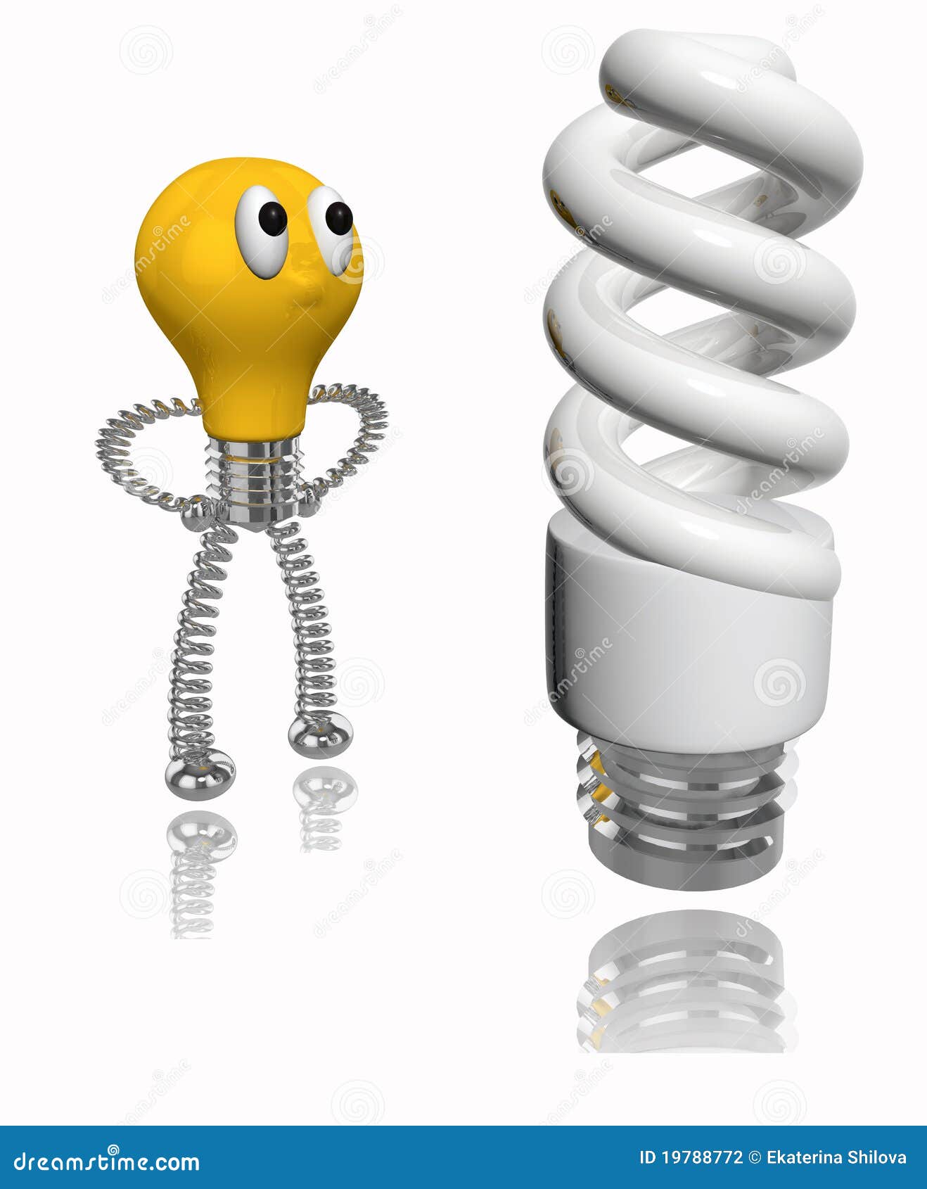 Energy Efficient Light Bulbs Animation One Hanging Energy Saving Light