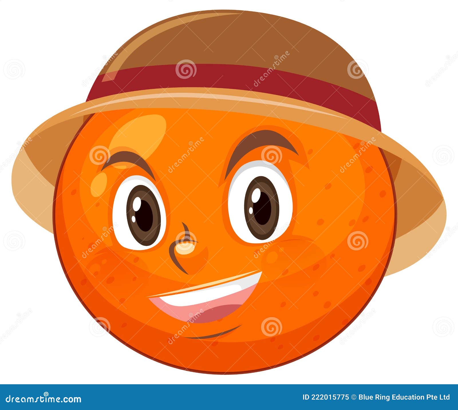 Orange Cartoon Character with Facial Expression Stock Vector ...