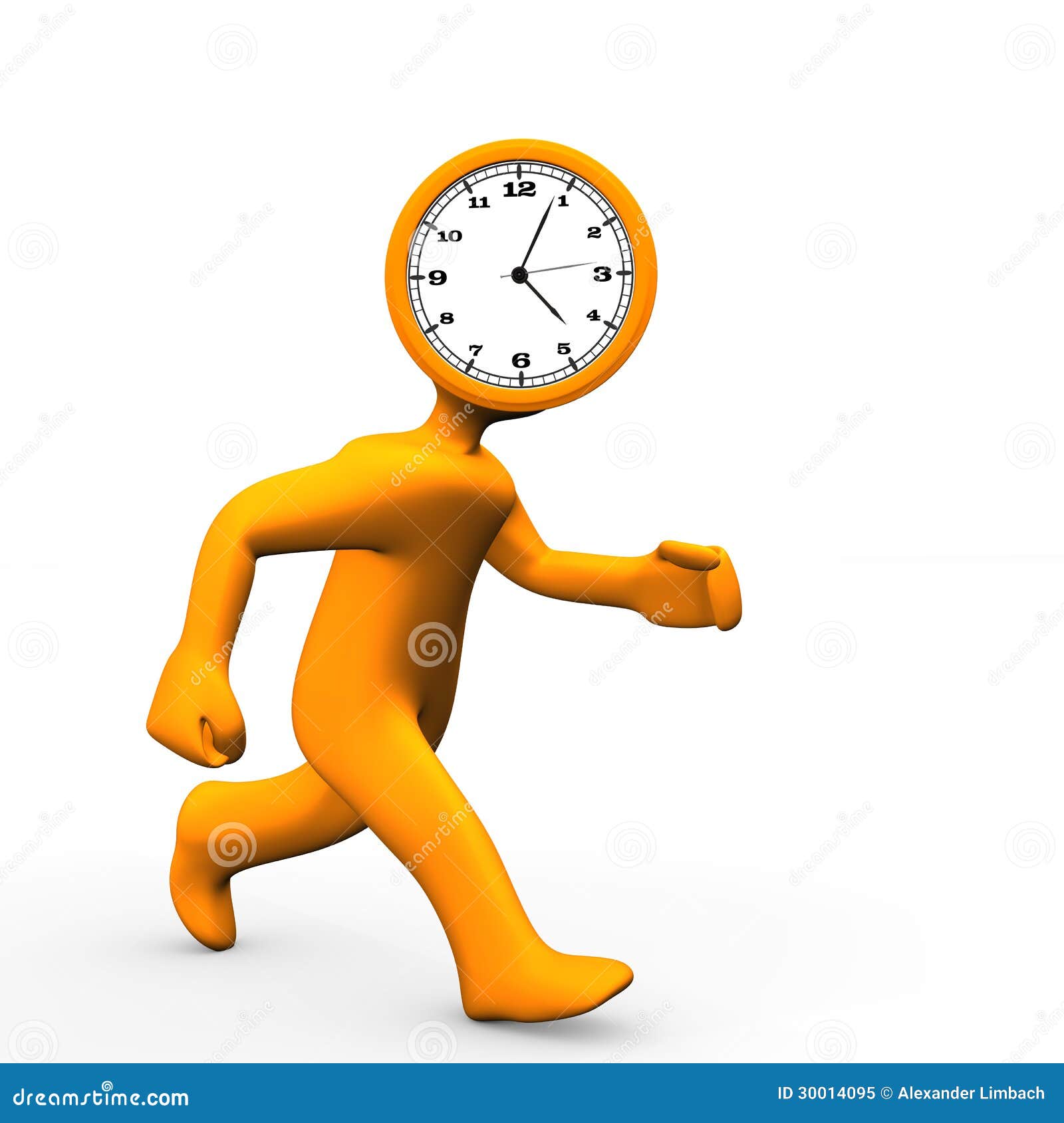 Clock Head Run stock illustration. Illustration of limit - 30014095