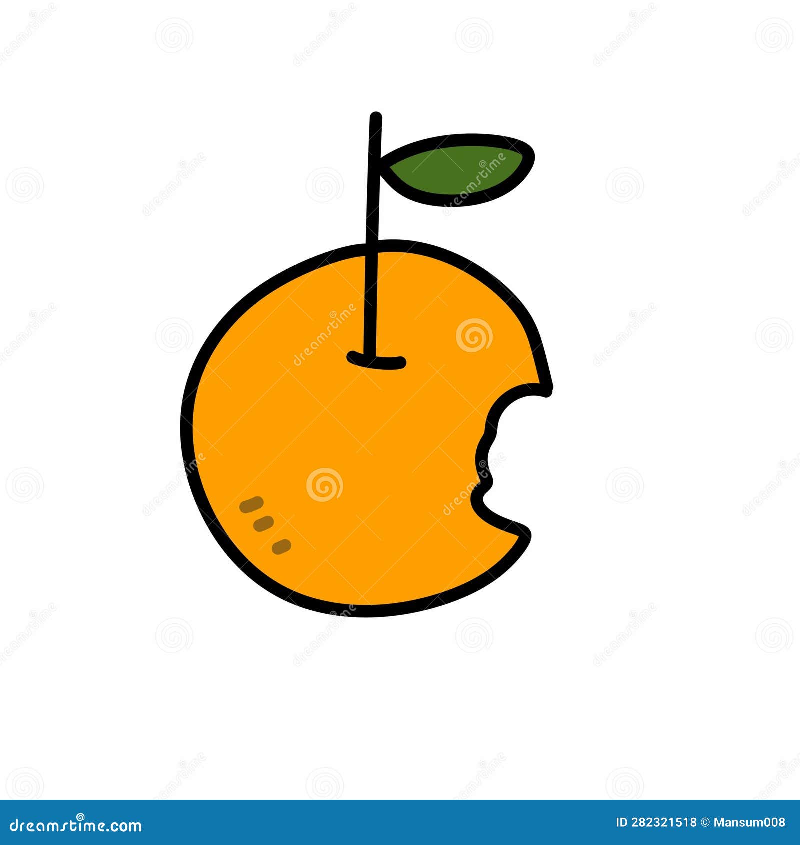 Orange Cartoon Logo Design Template Stock Illustration - Illustration ...