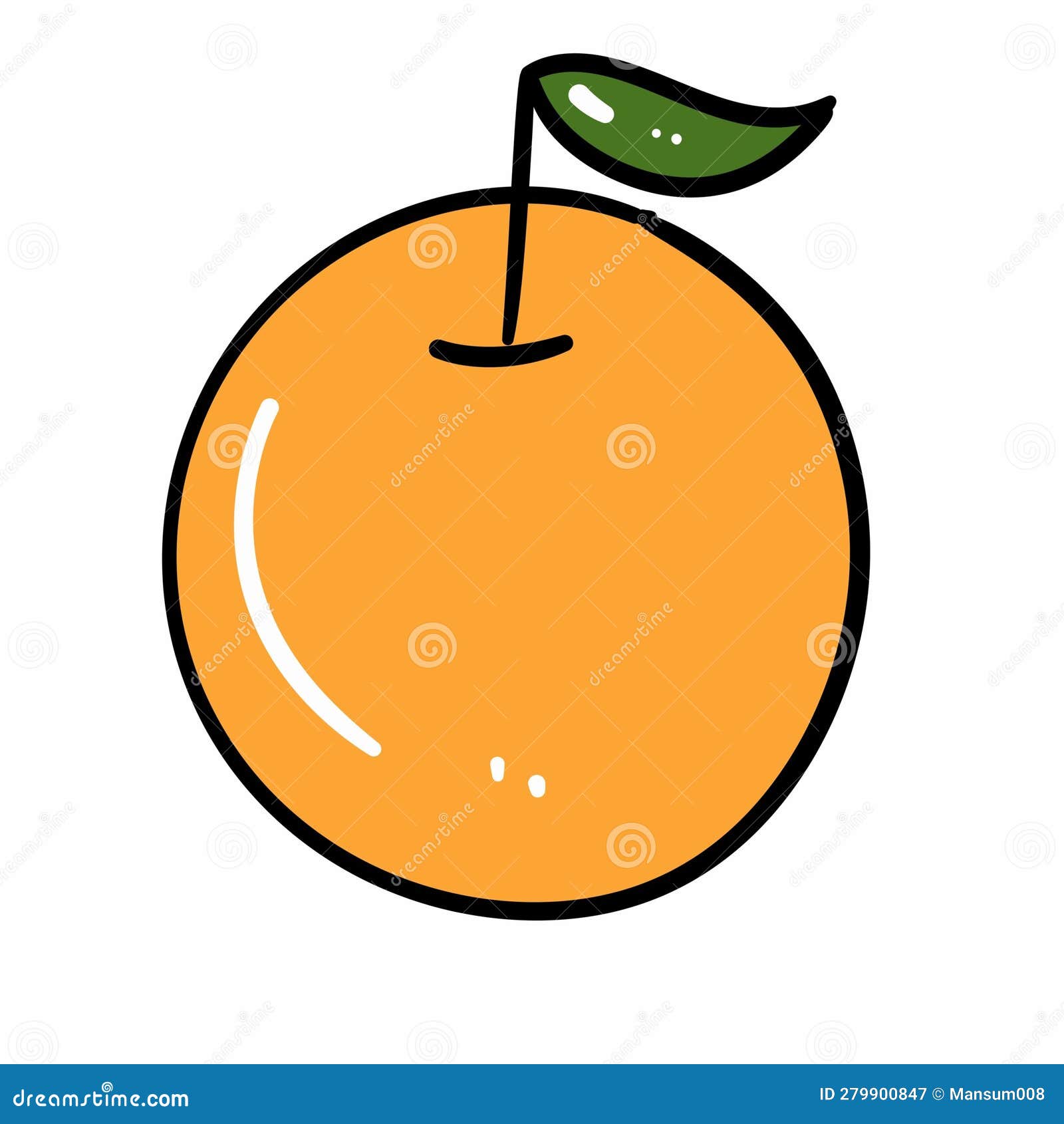 Orange Cartoon One White Background, Illustration Stock Illustration ...