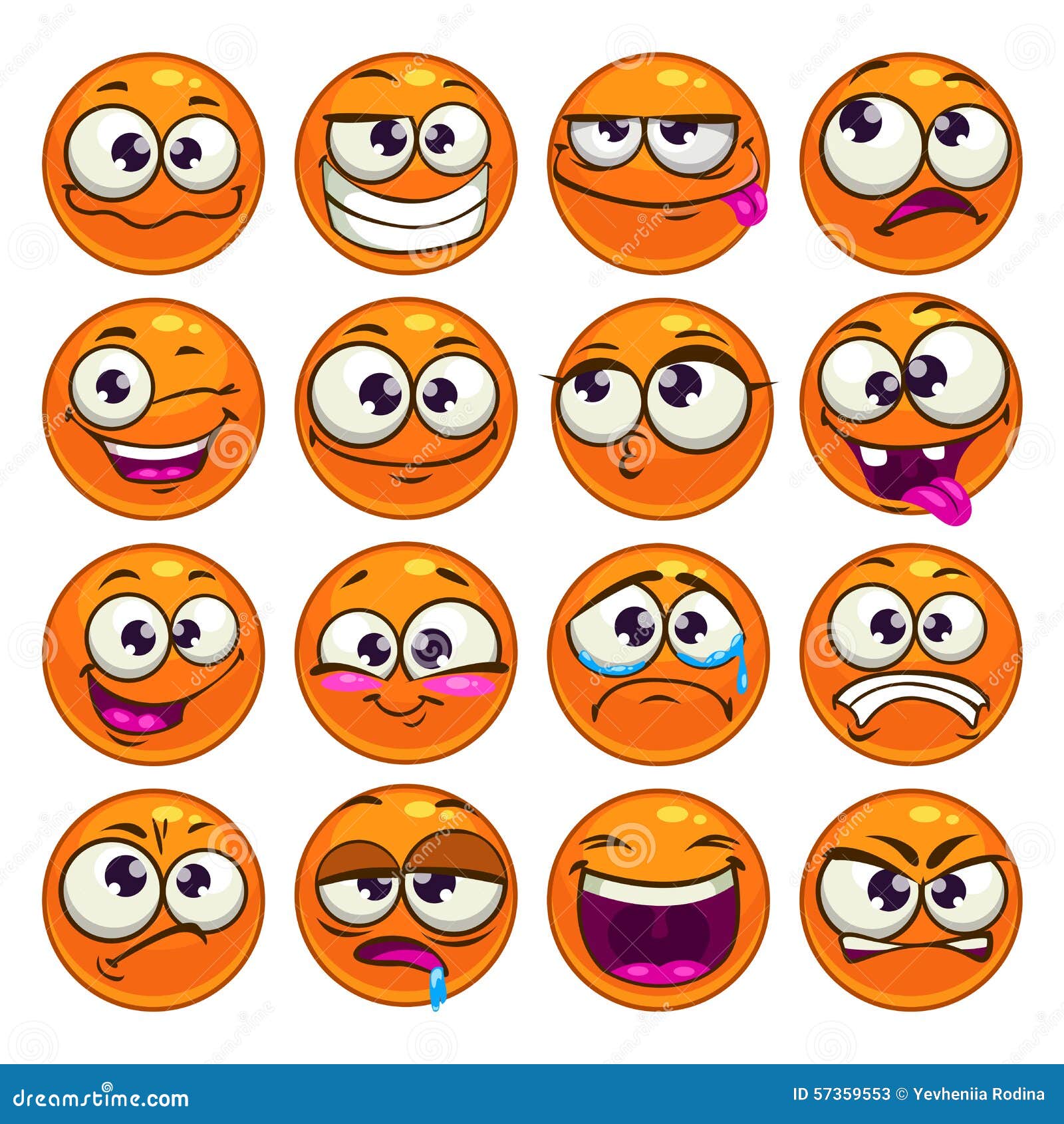 Orange Cartoon Round Characters Stock Illustration - Illustration of ...