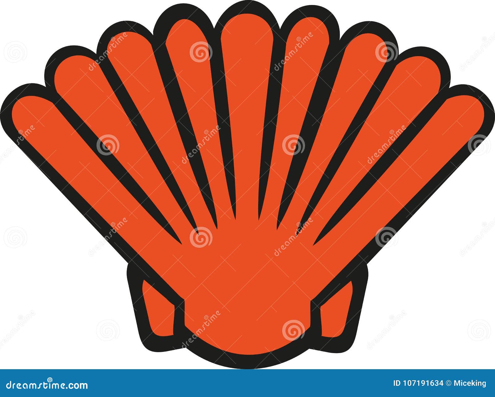 Orange cartoon shell stock vector. Illustration of seashell - 107191634