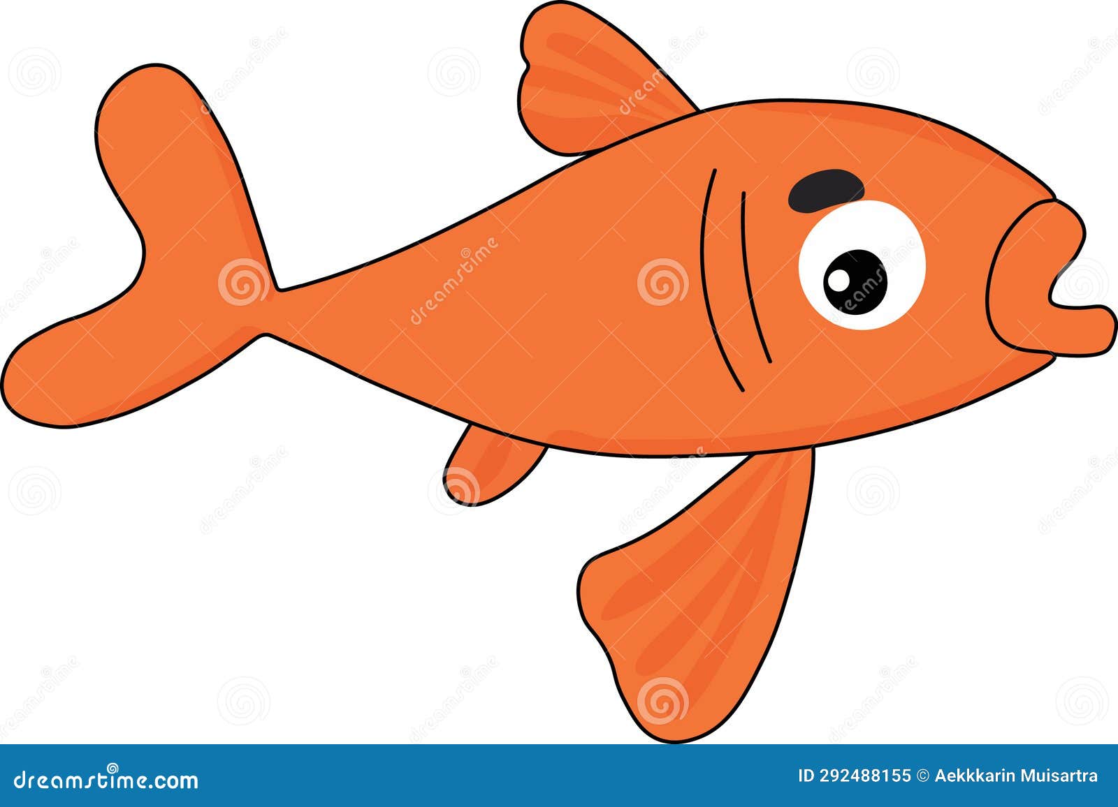 1 Orange Cartoon Style Fish Stock Vector - Illustration of goldfish ...