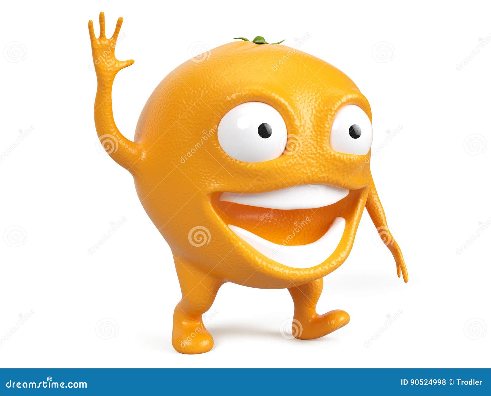 Orange Cartoon Stylized Characters. Isolated. 3d Render Stock ...