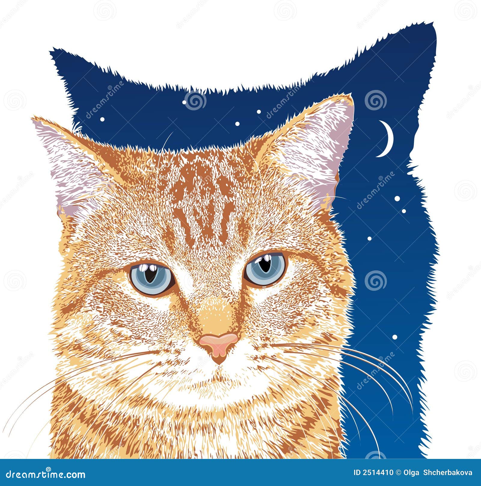 Orange cat stock vector. Illustration of kitten, feline - 2514410