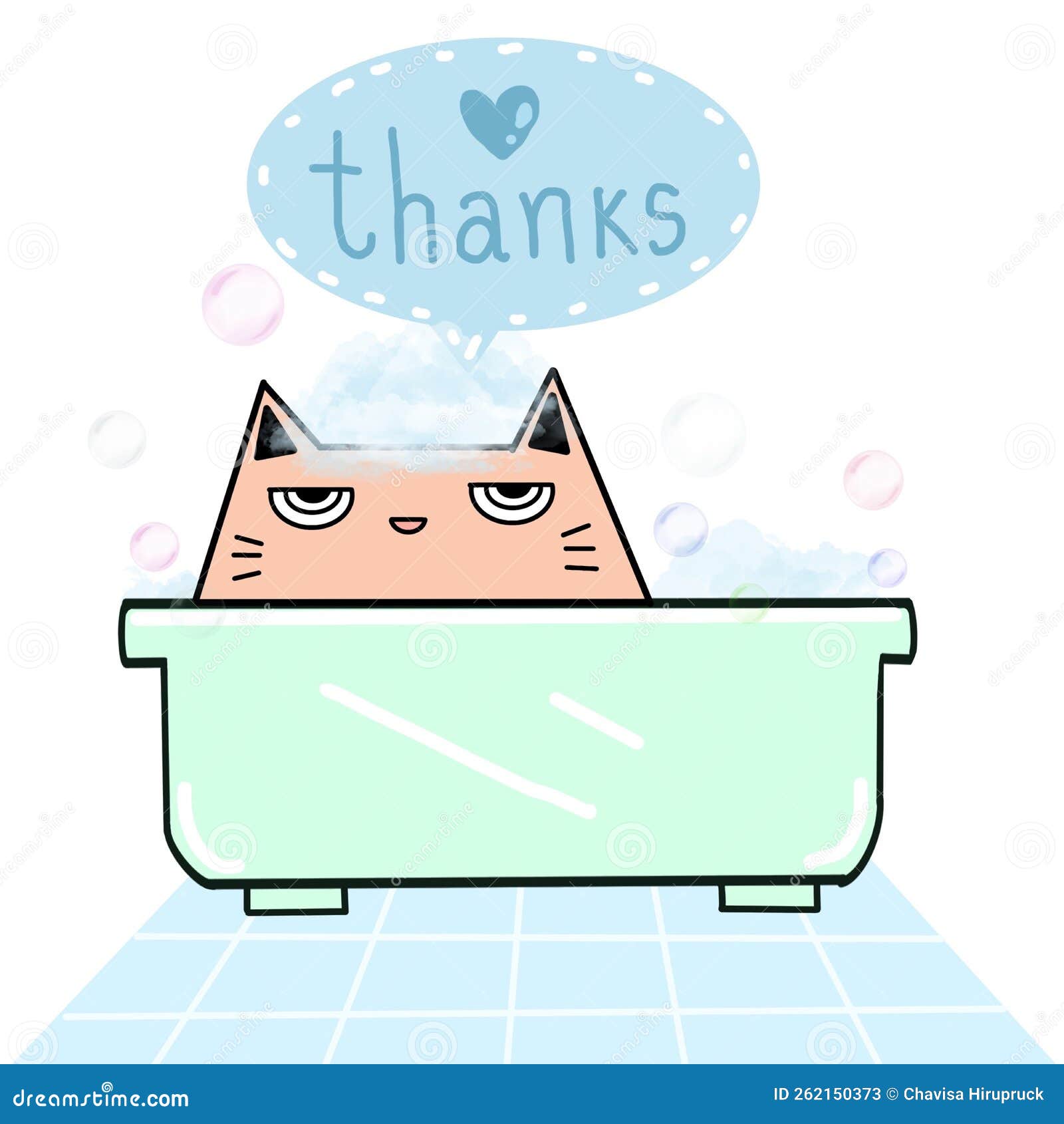 Orange Cat with Bathroom Sticker Stock Illustration - Illustration of ...