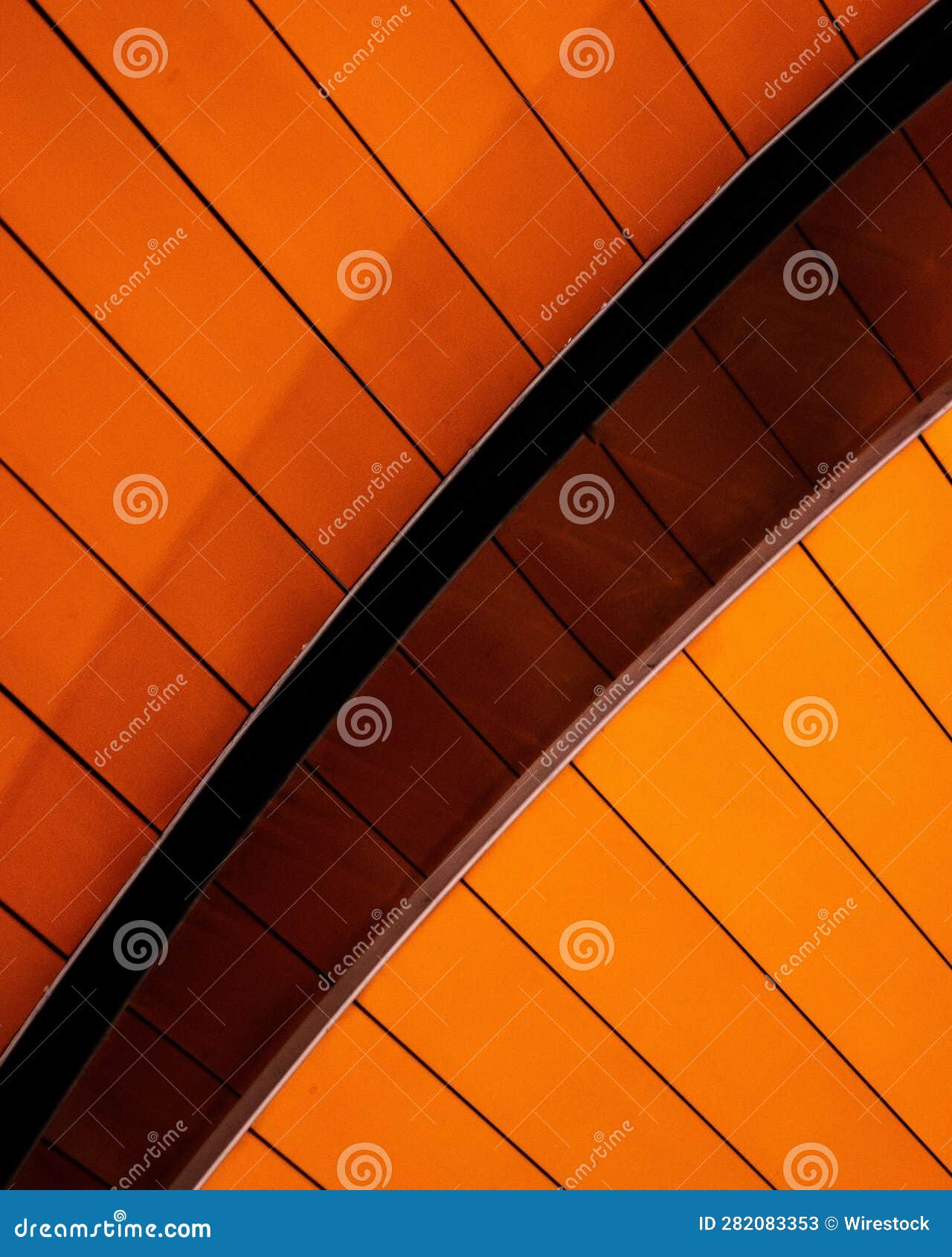 Orange Ceiling in a Modern Building Stock Image - Image of abstract ...
