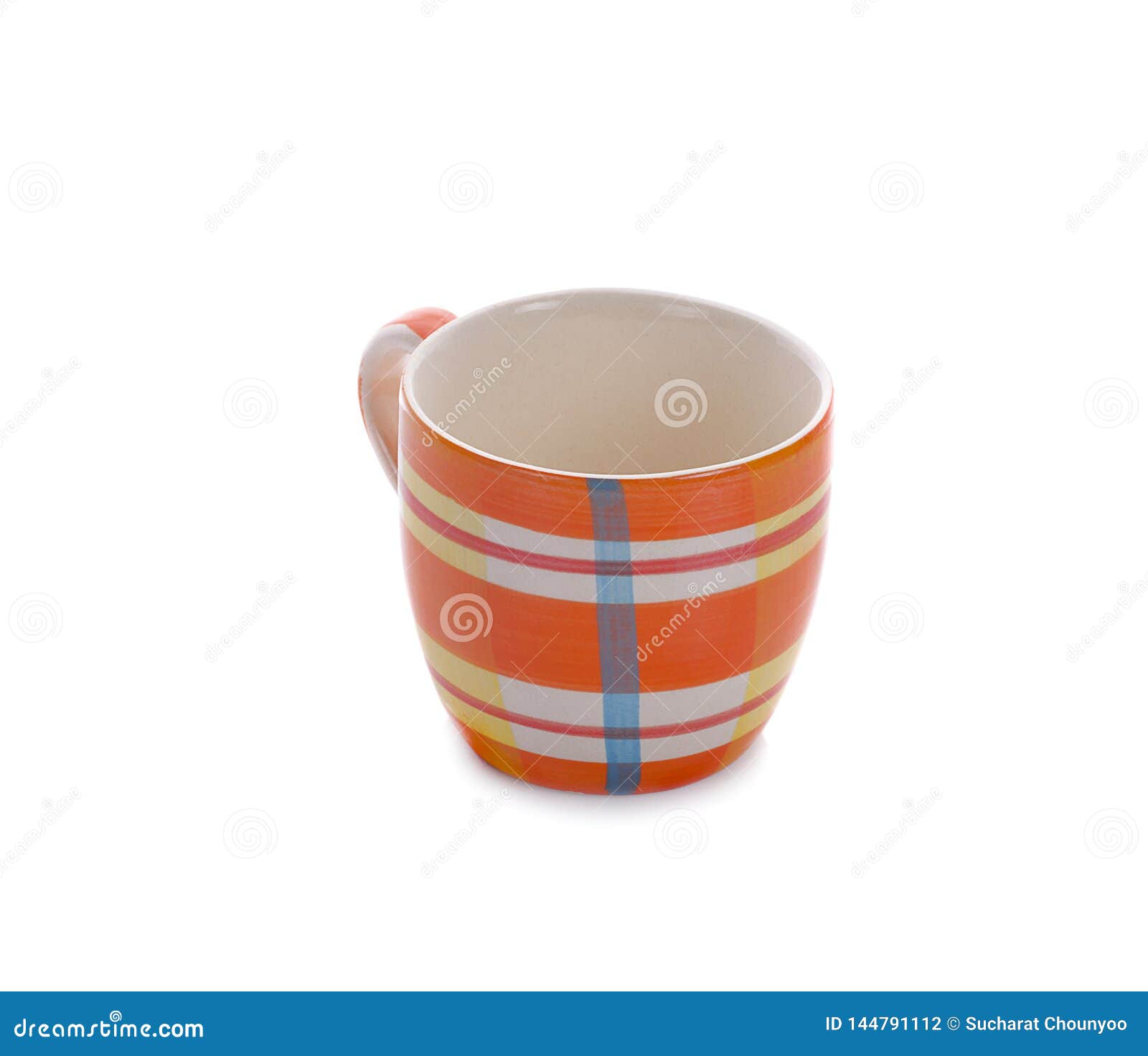 Orange Ceramic Mug. Isolated on a White Background Stock Photo - Image ...
