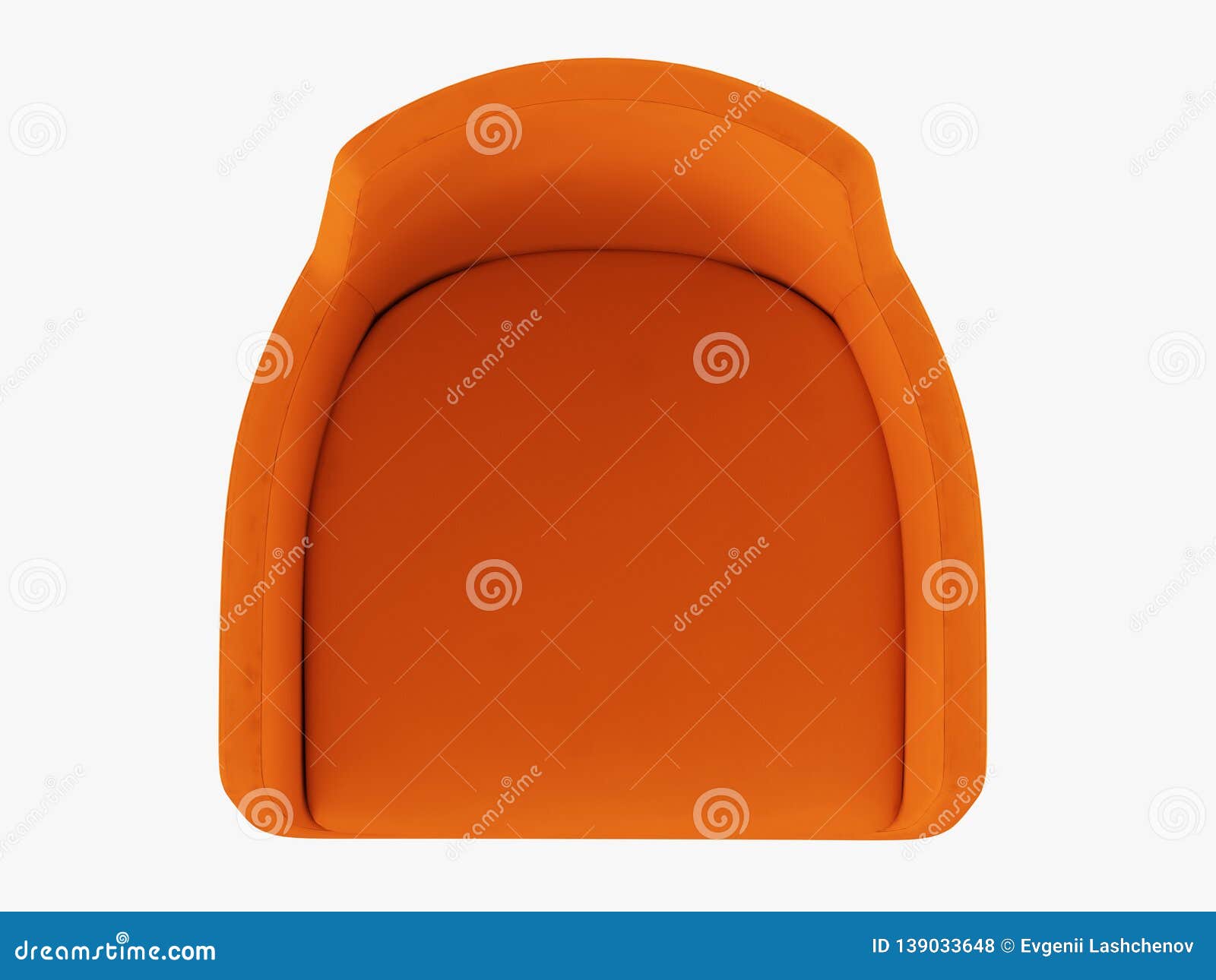 Orange Chair with Iron Legs Top View 3d Rendering Stock Illustration ...