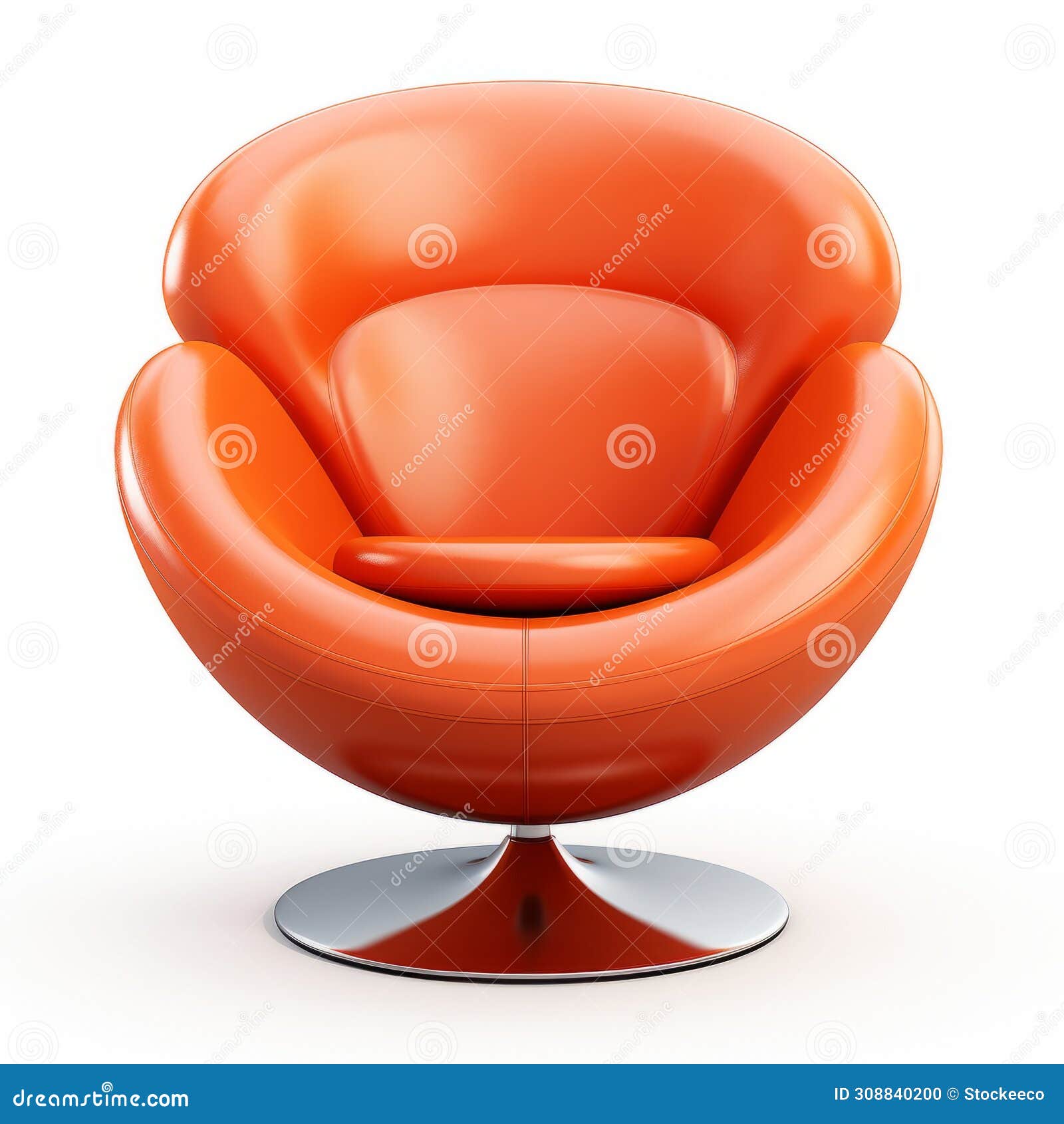 Futurist Orange Lounge Chair - High Resolution Isolated White ...