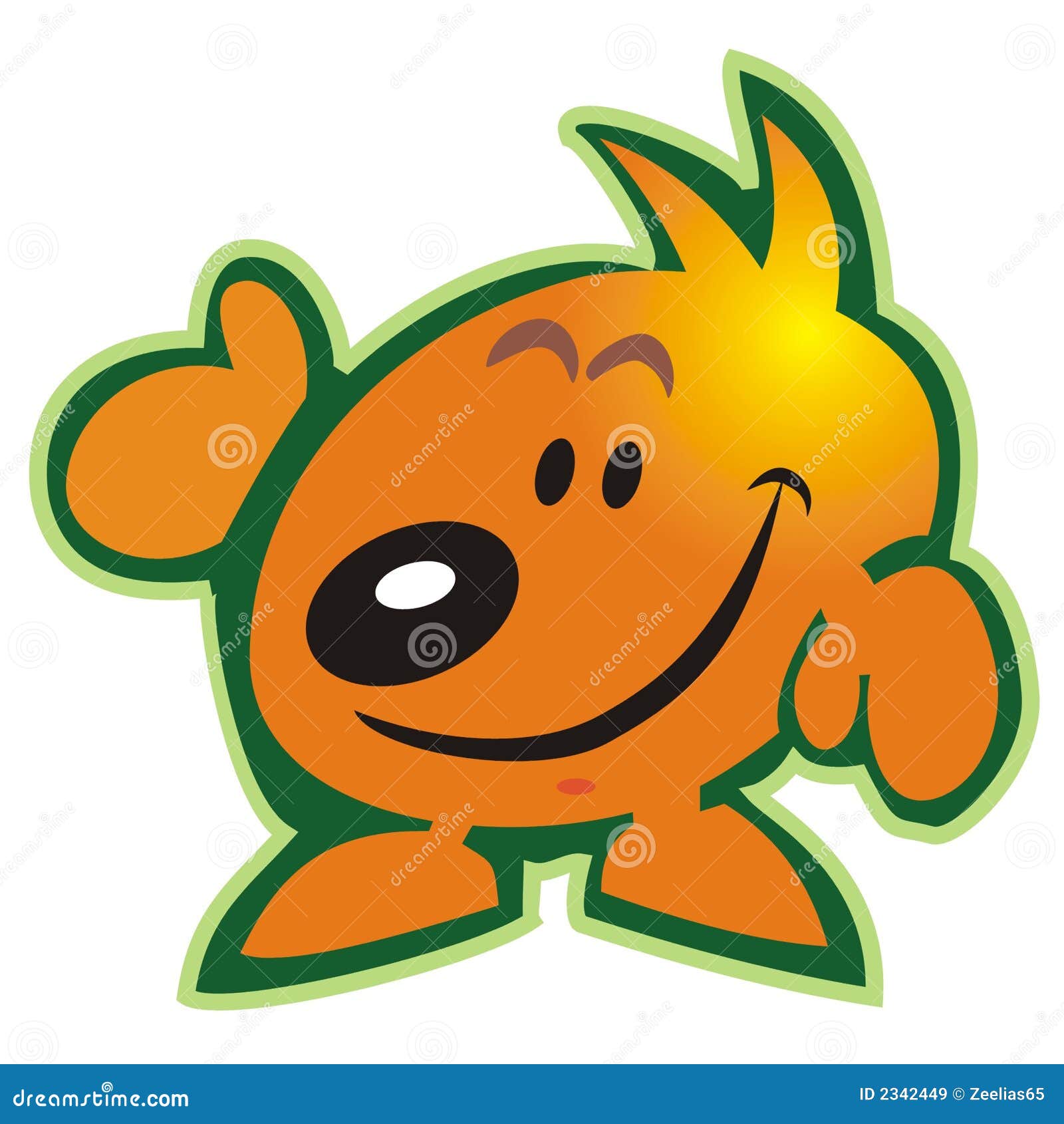 Orange Character With Arms And Legs On A White Background. Smiles And ...