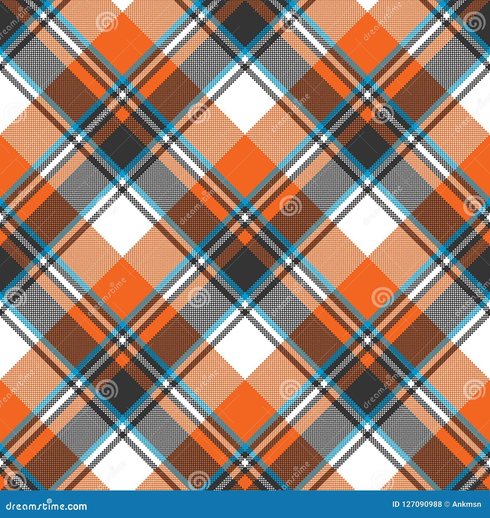 Orange Check Plaid Seamless Fabric Texture Stock Vector - Illustration ...