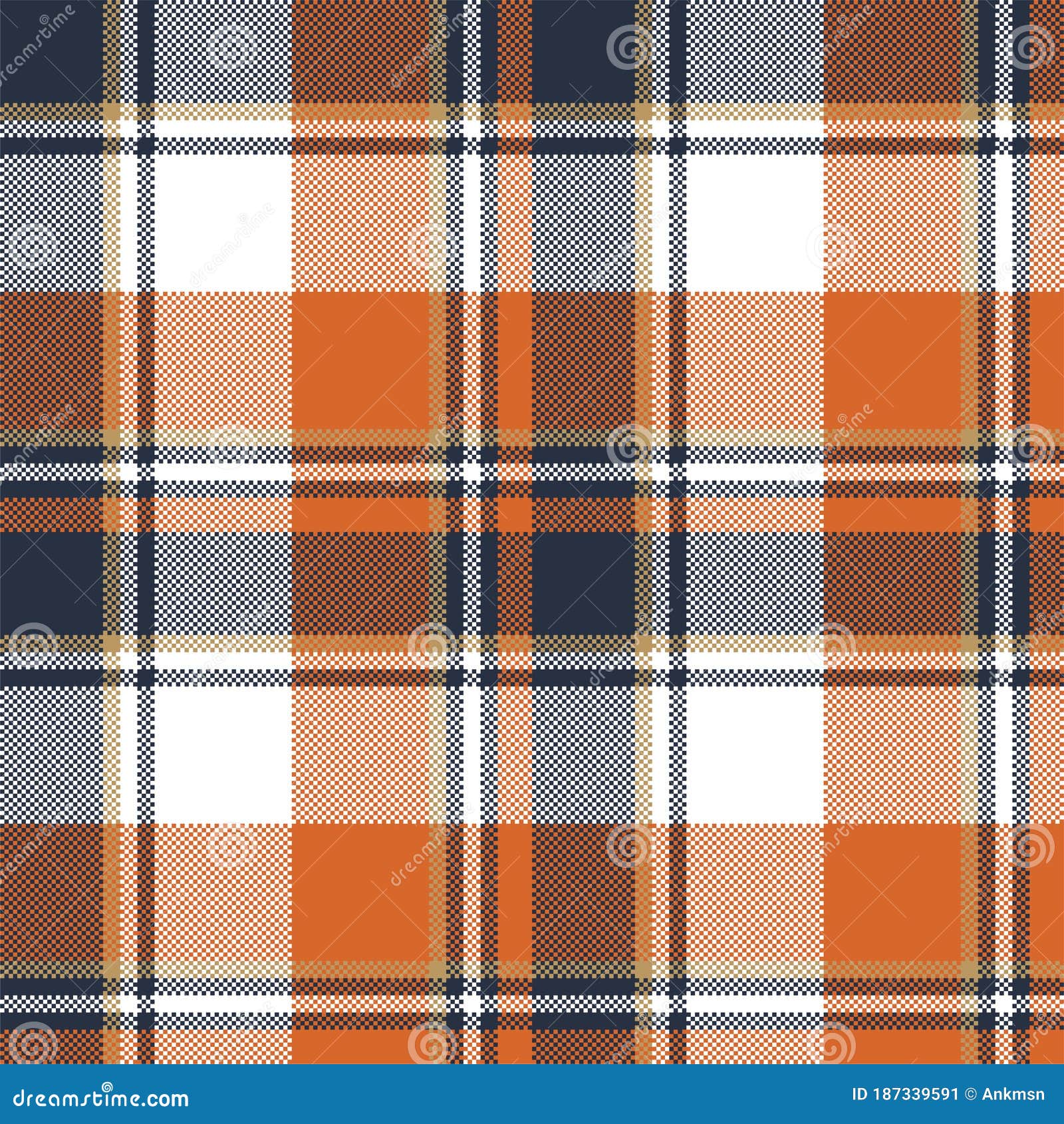 Orange Check Plaid Seamless Pattern. Vector Illustration Stock Vector ...