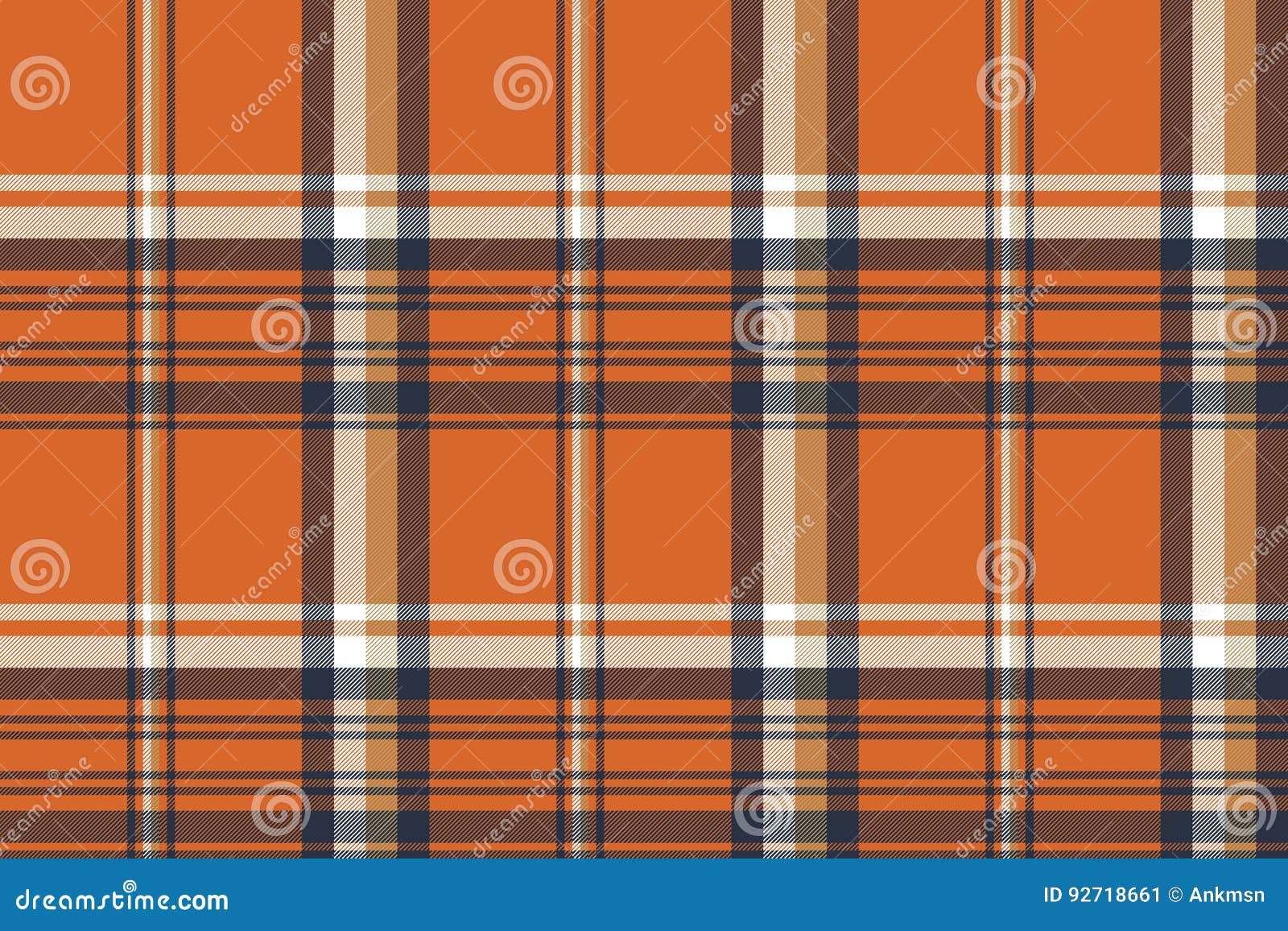 Orange Check Plaid Seamless Pattern Stock Vector - Illustration of ...