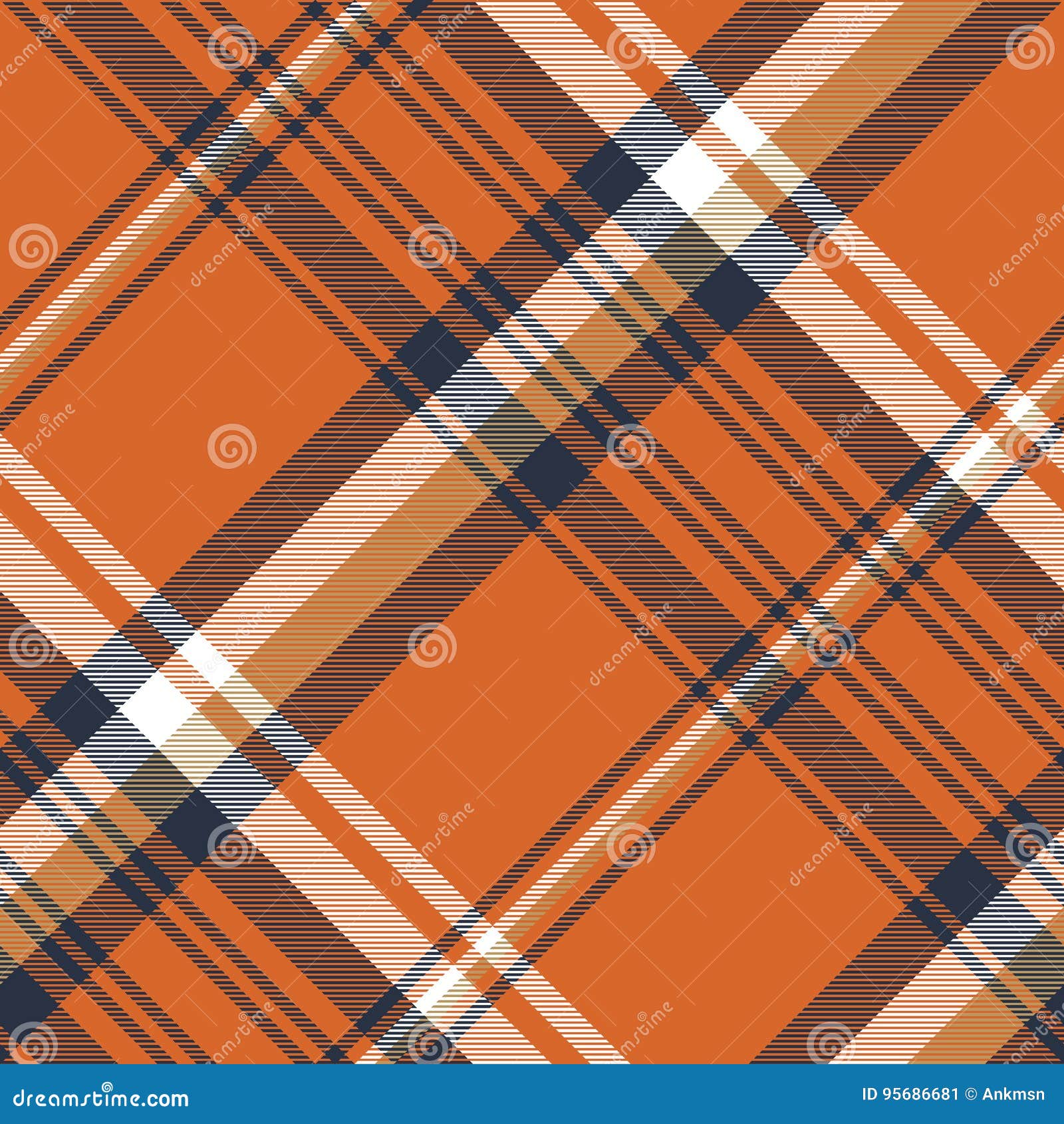 Orange Check Plaid Seamless Pattern Stock Vector - Illustration of ...