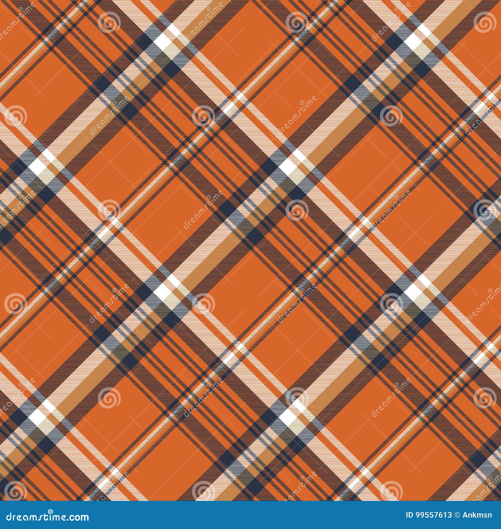 Orange Check Plaid Seamless Pattern Stock Vector - Illustration of ...
