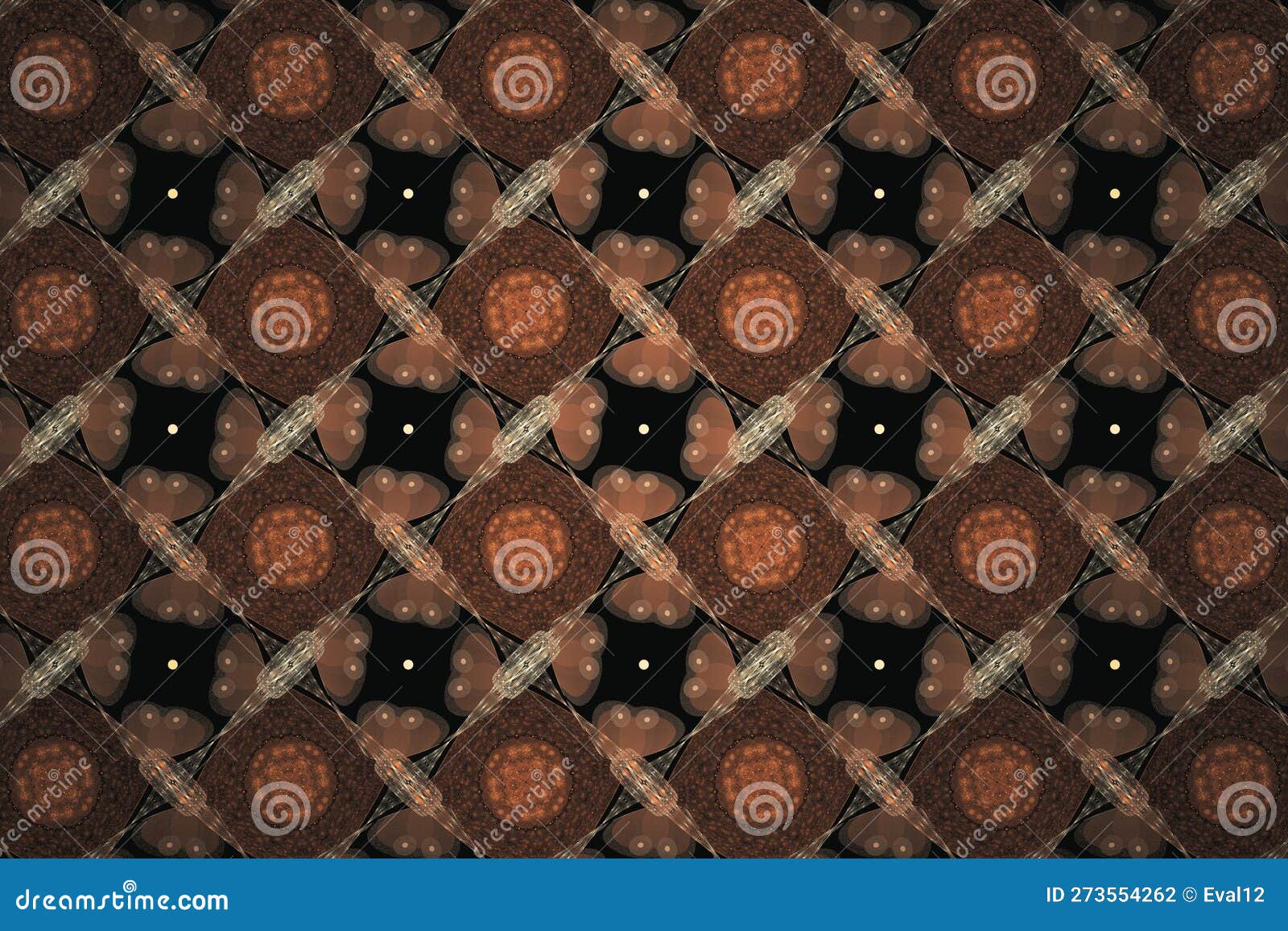 Orange Checkered Pattern of Curved Shapes on a Black Background. Stock ...