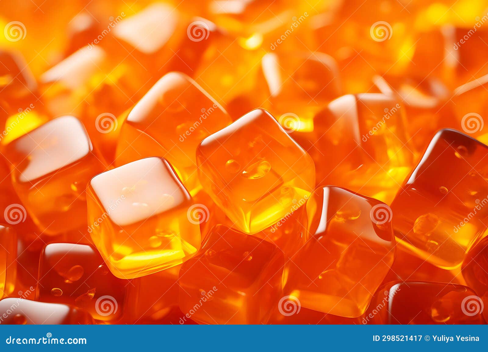 Orange Chewable Gummies with Turmeric Extract. View from Above Stock ...