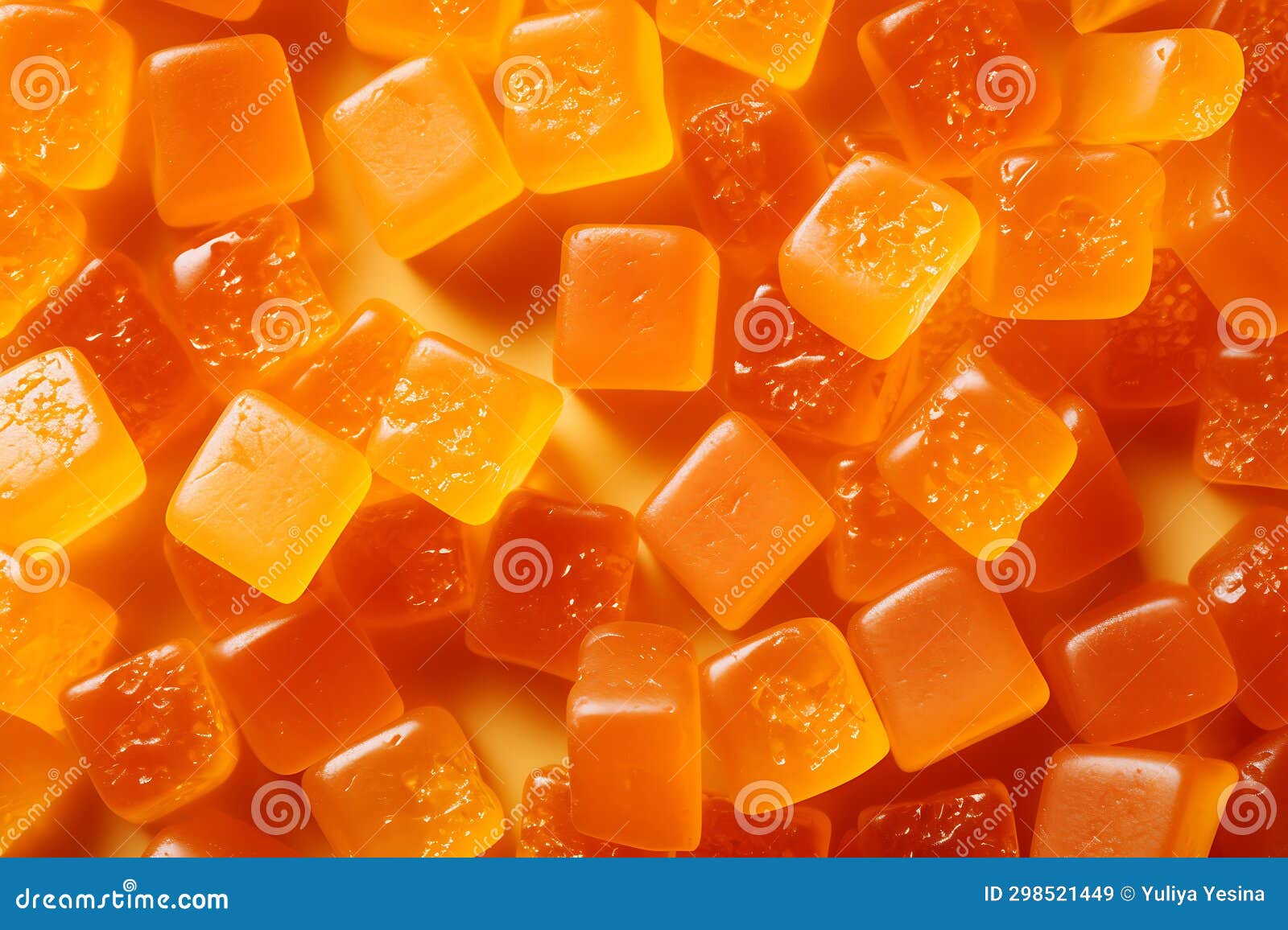 Orange Chewable Gummies with Turmeric Extract. View from Above Stock ...