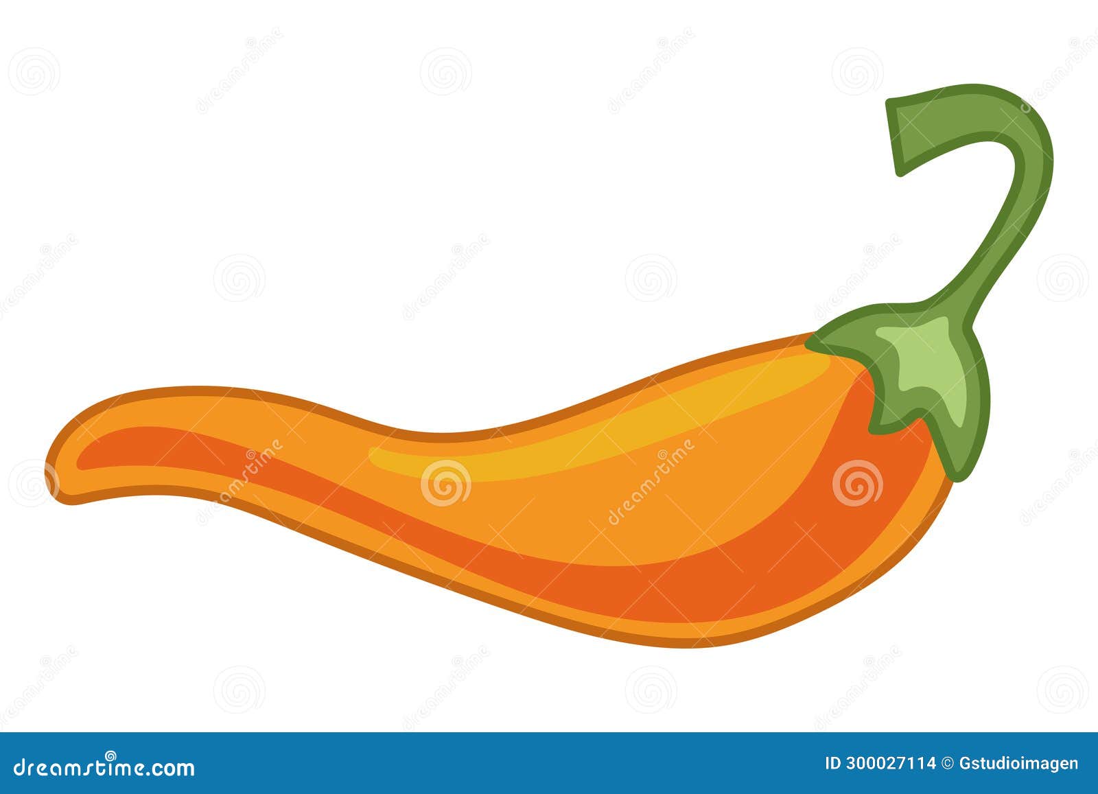 Orange Chilli Pepper Illustration Stock Illustration - Illustration of ...