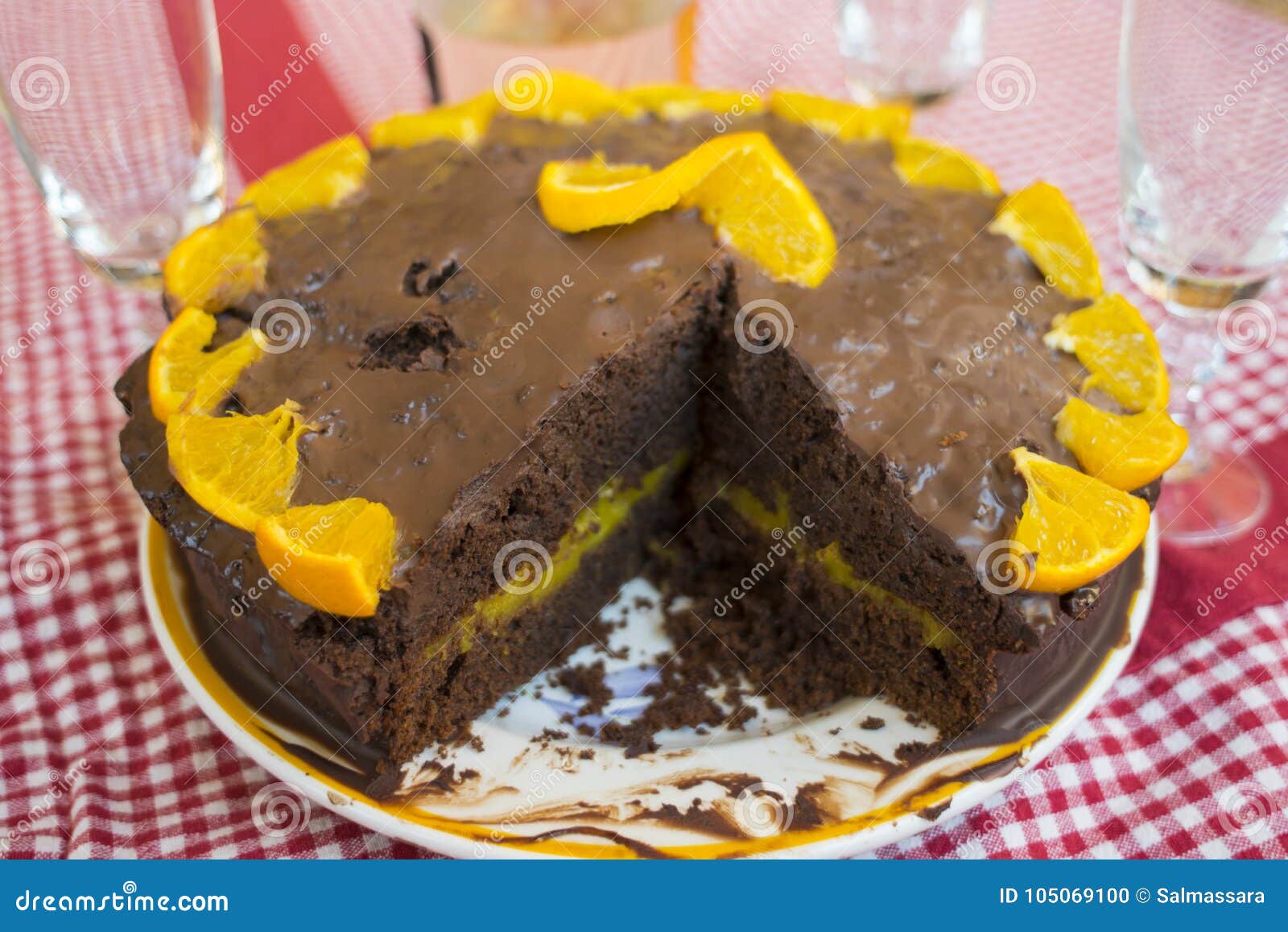 Orange and Chocolate Sponge Cake Stock Photo - Image of sponge, melted ...
