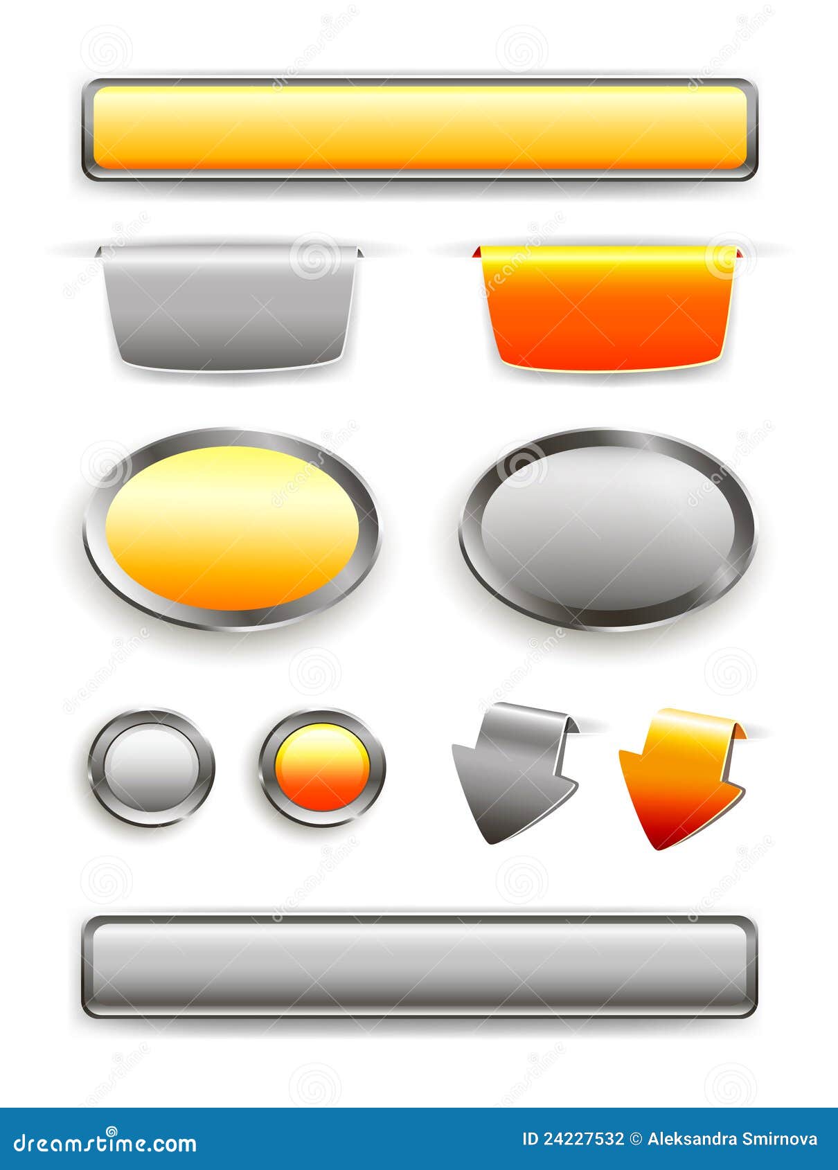 Orange and Chrome Web Buttons Stock Vector - Illustration of eps10 ...