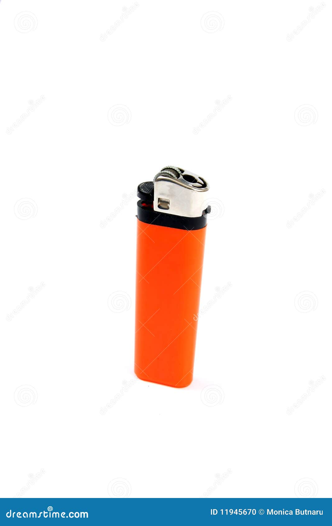 Orange Cigarette Lighter Isolated Stock Photo - Image of light, closeup ...