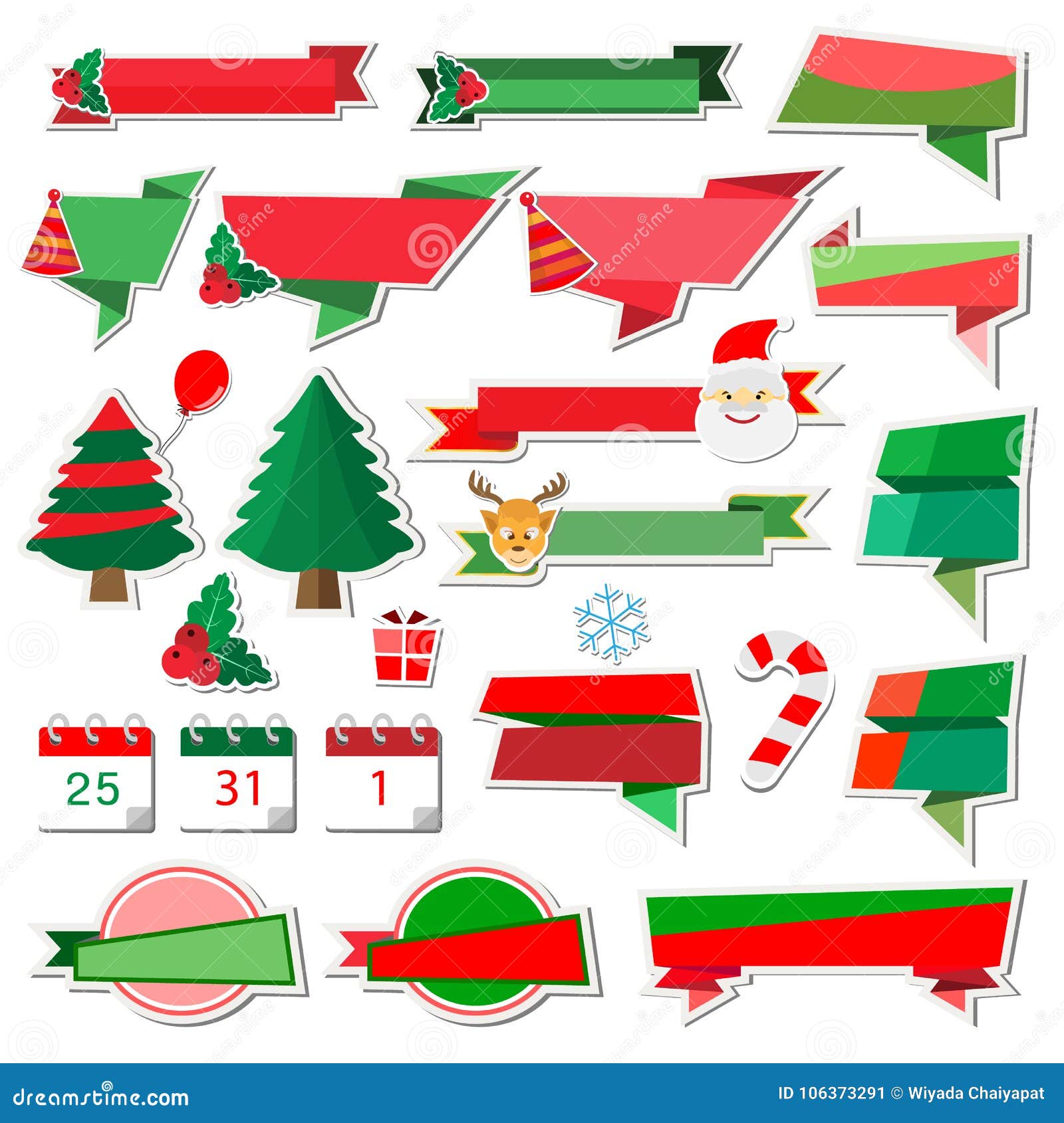 Orange Circle Banner Paper Stickers with Shadows Stock Illustration ...